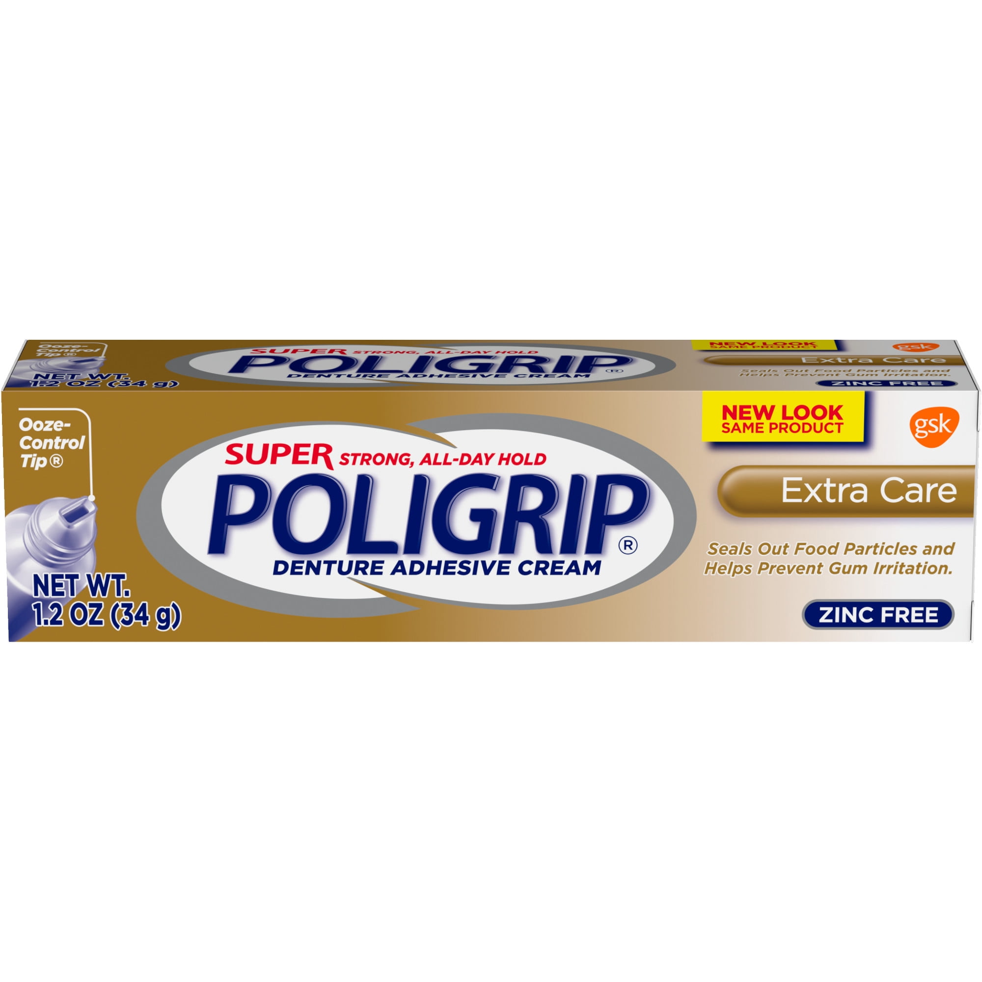 Super Poligrip Extra Care Denture Care Adhesive Cream With Poliseal, 1. ...