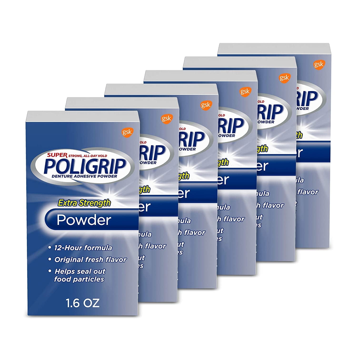 Super Poligrip Extra Strength Denture Adhesive Powder, Denture Powder ...