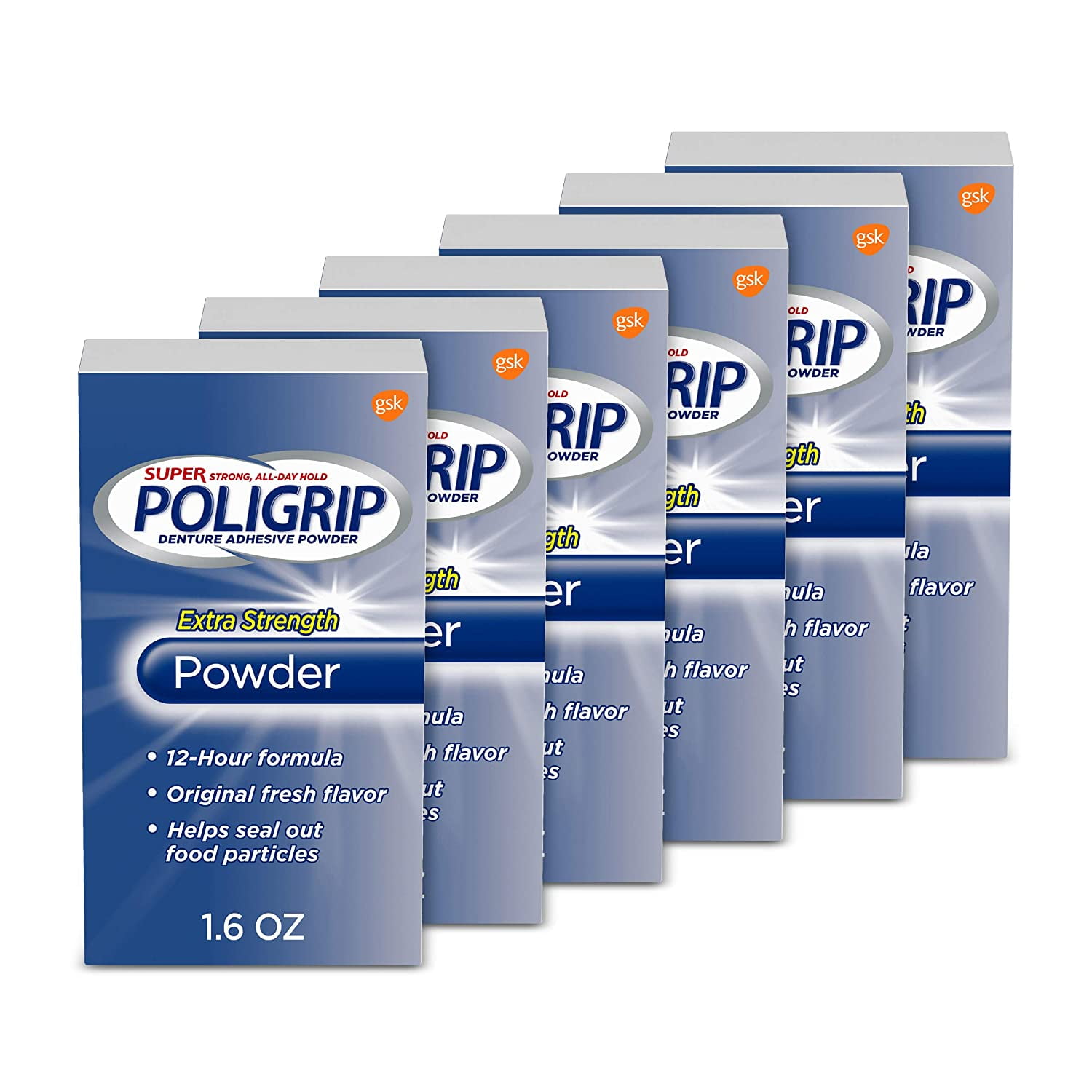 Super Poligrip Extra Strength Denture Adhesive Powder, Denture Powder ...