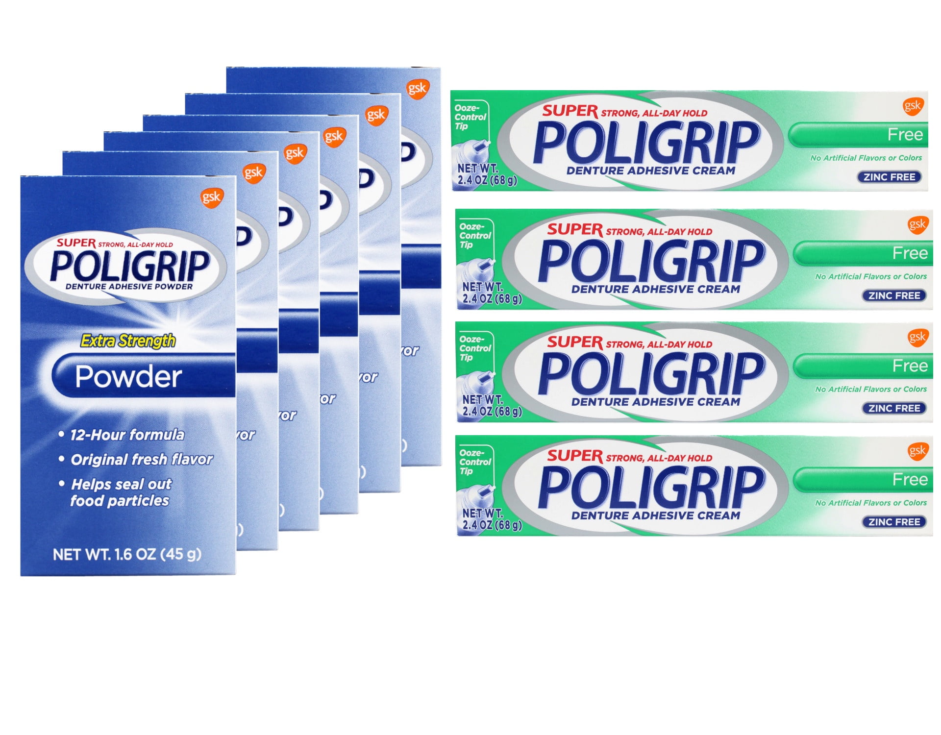 Super Poligrip Extra Strength Denture Adhesive Powder, Denture Powder ...