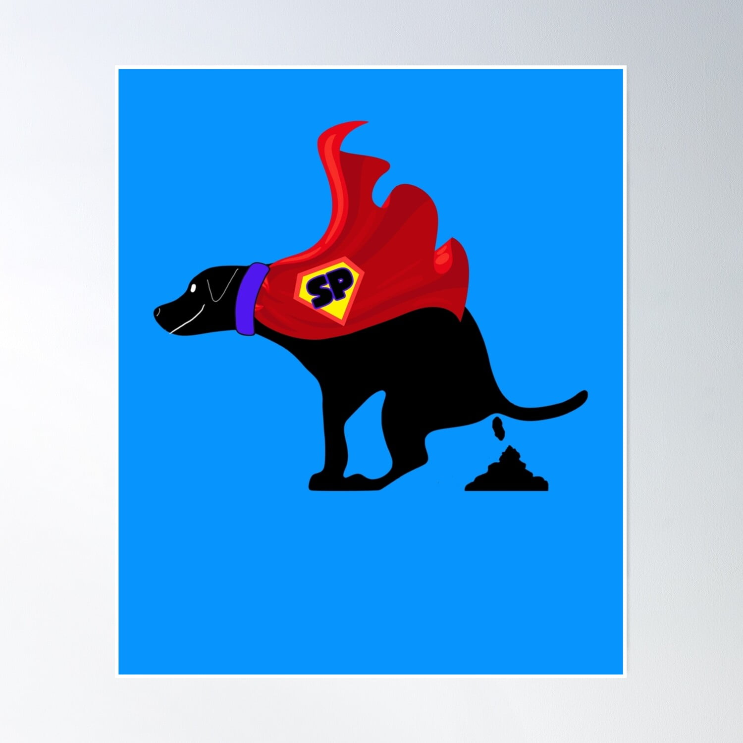 Super Pooper Dog Poster Wall Art, Modern Wall Decor, 12x18 UNFRAMED ...