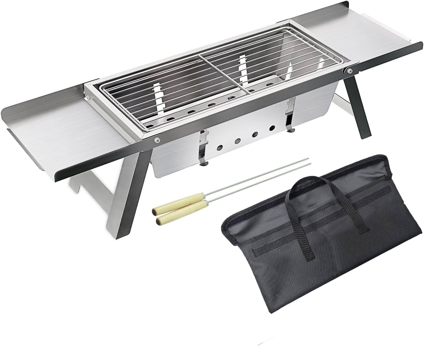 Super Portable Charcoal Grill, Instant Assembly, Food grade Stainless ...