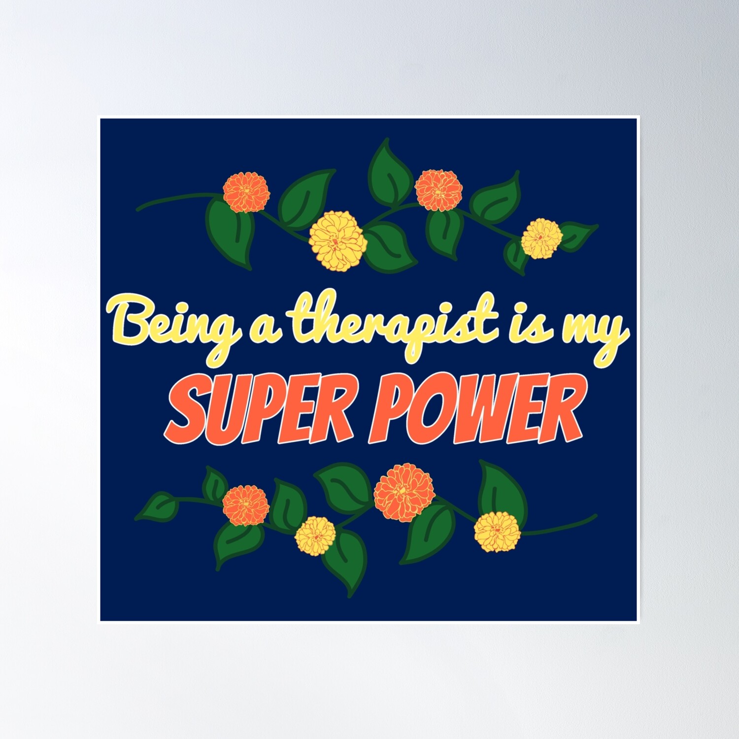 Super Power = Therapist Poster Wall Art, Modern Wall Decor, 24x24 ...