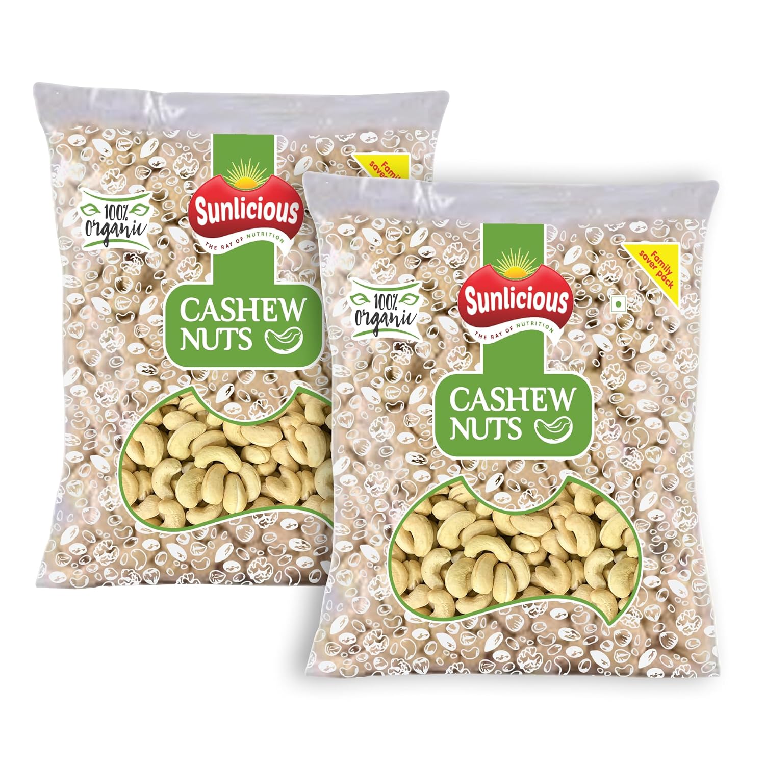 Super Premium Crunchy Whole Cashew Nuts By Sunlicious 1kg, (500gm,*2) | Nutritious And Delicious ...