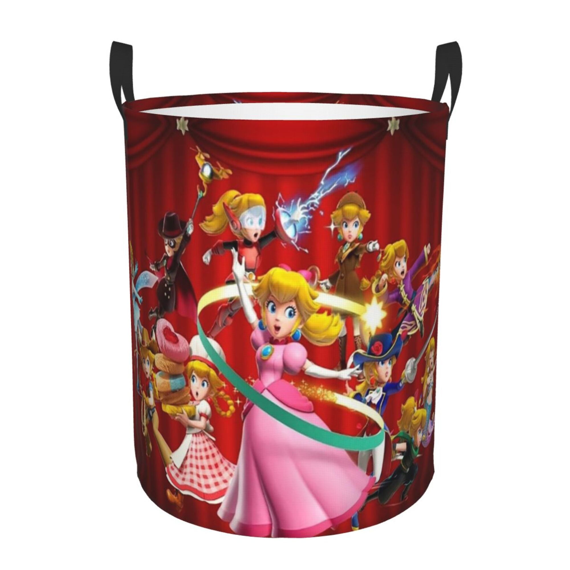 Super Princess Peach Storage Basket Laundry Hamper Collapsible Round ...