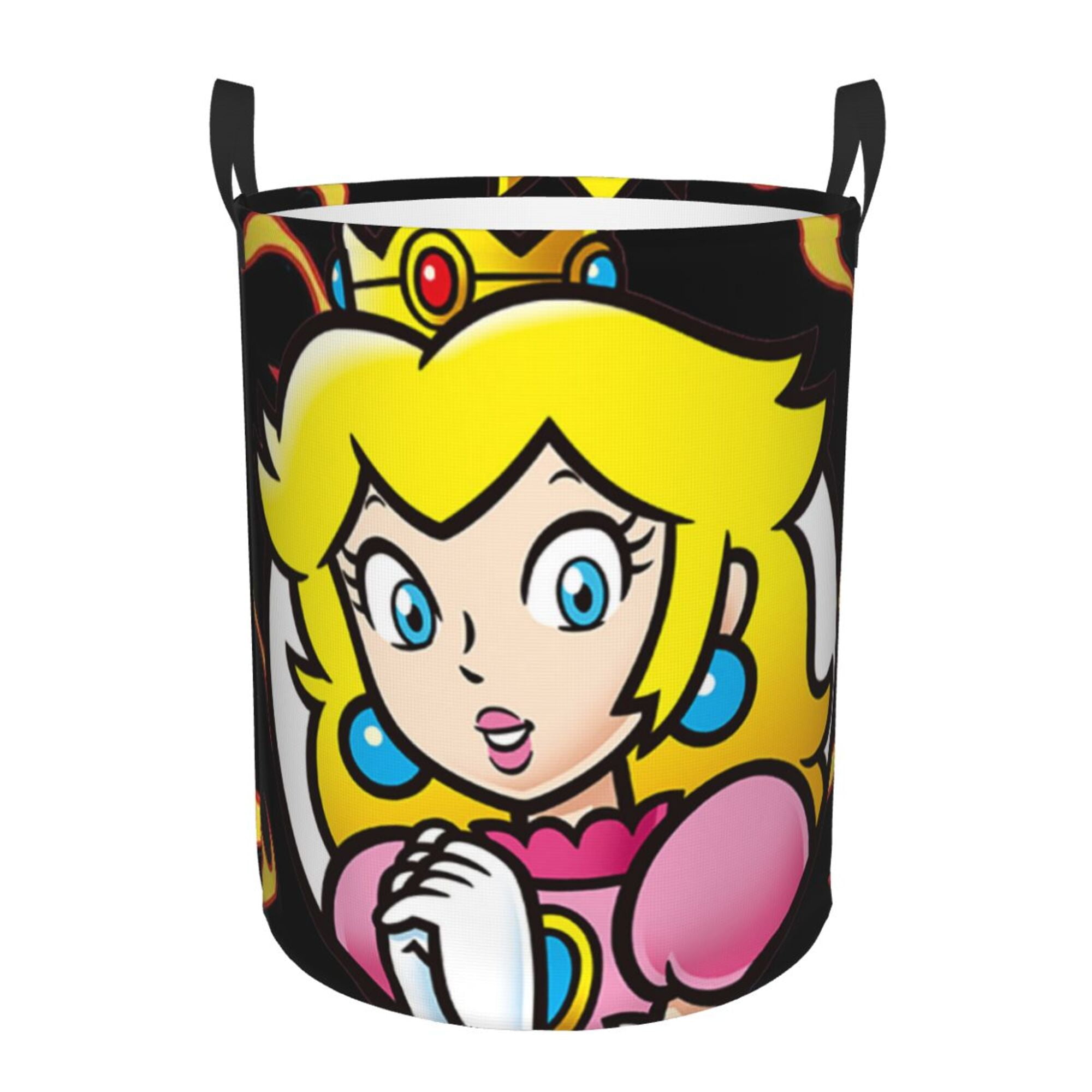 Super Princess Peach Storage Basket Laundry Hamper Collapsible Round ...