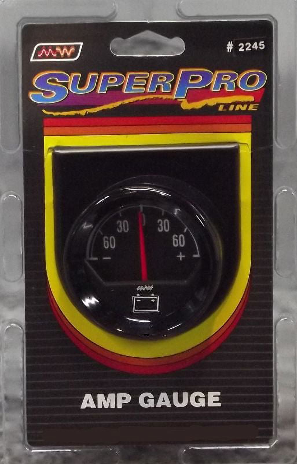 Super Pro 2 Inch Black / Black Bezel Amp Gauge #2245 - Walmart.com