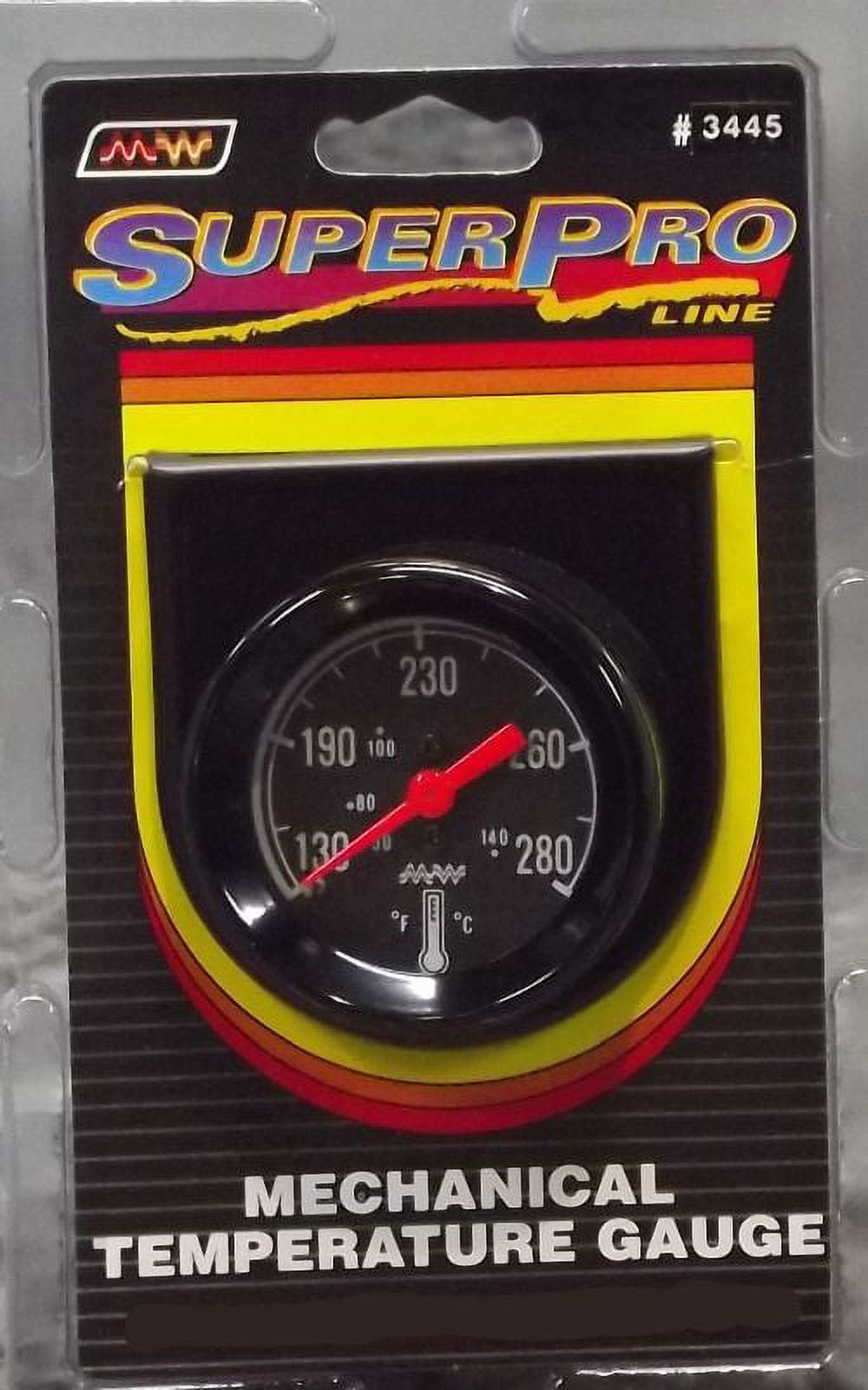 Super Pro 2 Inch Black / Black Bezel Mechanical Temperature Gauge #3445 ...