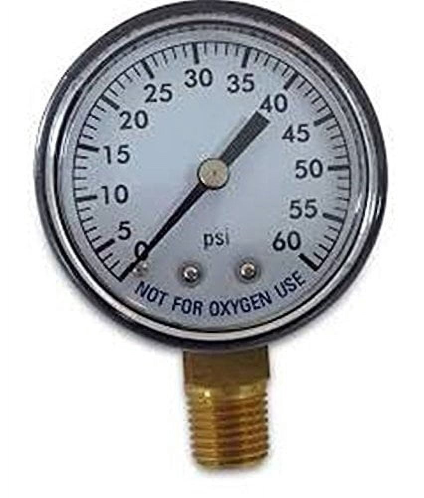 Super Pro 80960BU Pool Spa Filter Water Pressure Gauge, 0-60 PSI ...