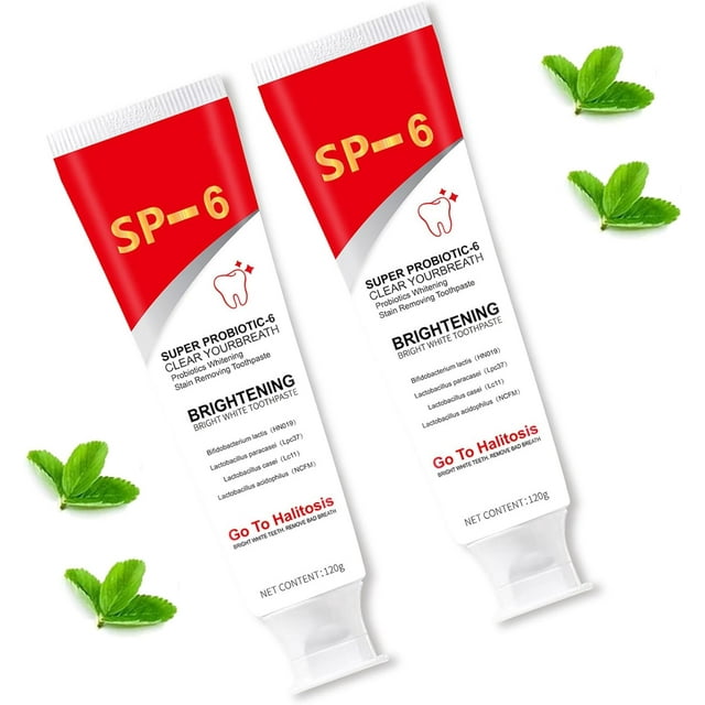 Super Probiotic-6 Toothpaste - 2 Pack for Ultra Whitening & Fresh ...