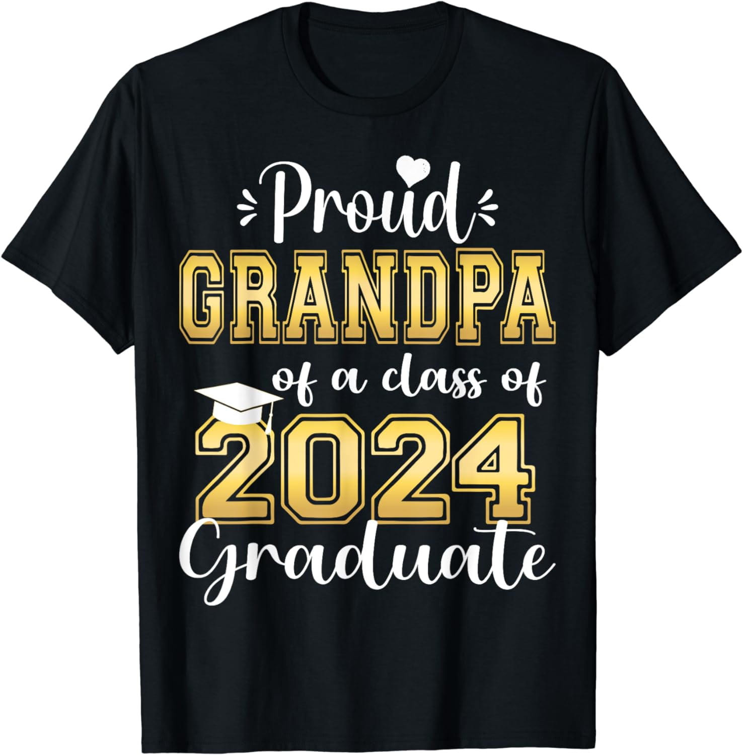 Super Proud Grandpa of 2024 Graduate Awesome Family College T-Shirt ...