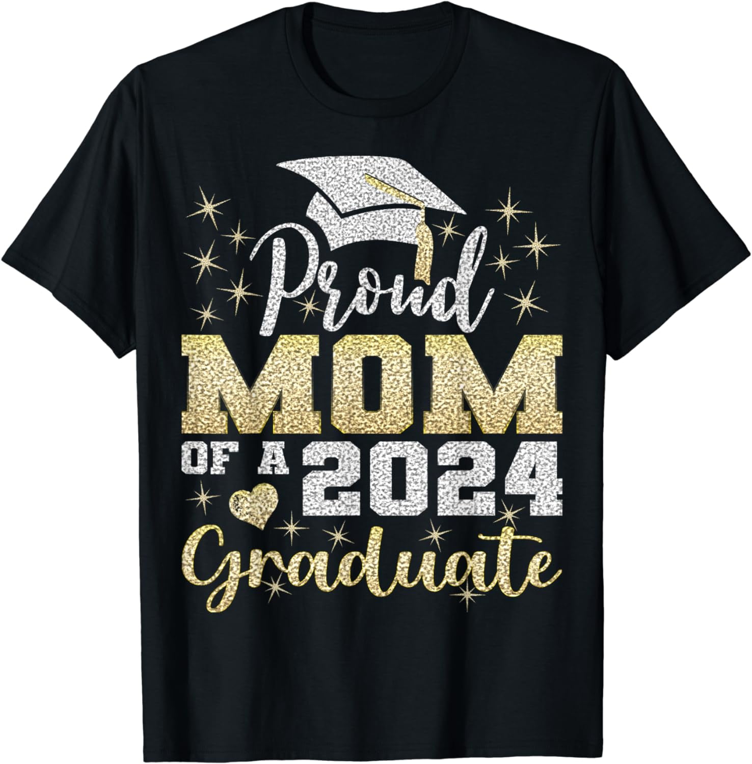 Super Proud Mom of 2024 Graduate Awesome Family College T-Shirt ...