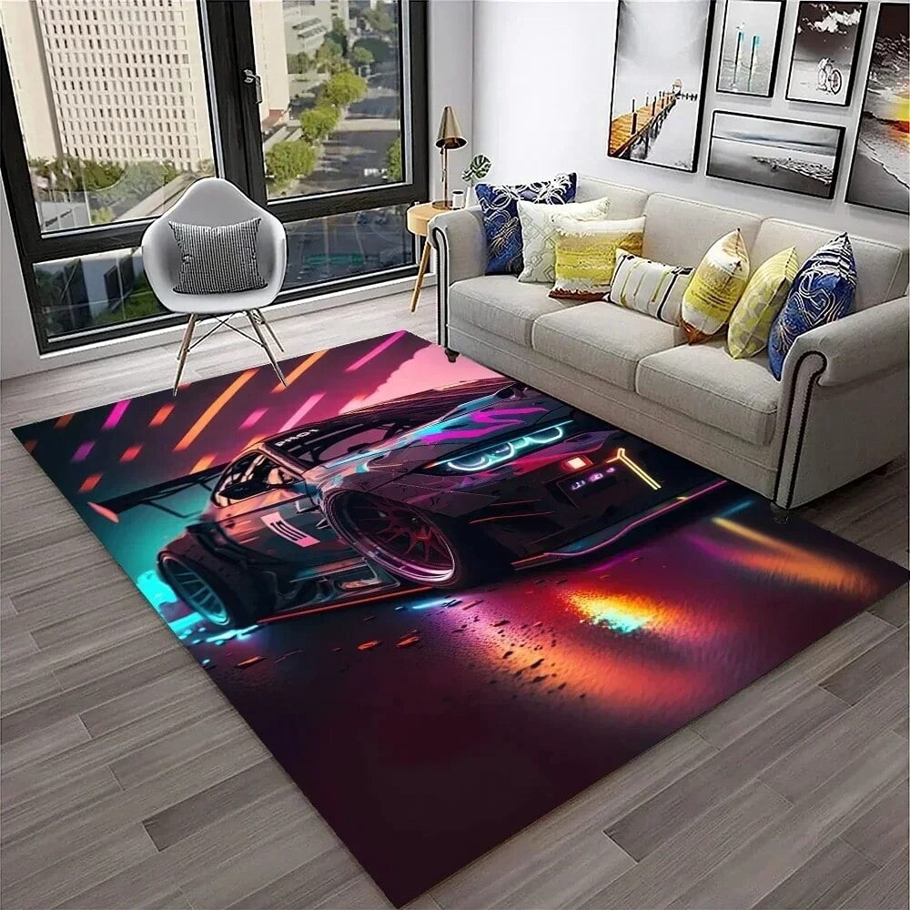 Super Racing Sports Car Cool Old Cars Area Rug Mat Carpet for Bedroom ...