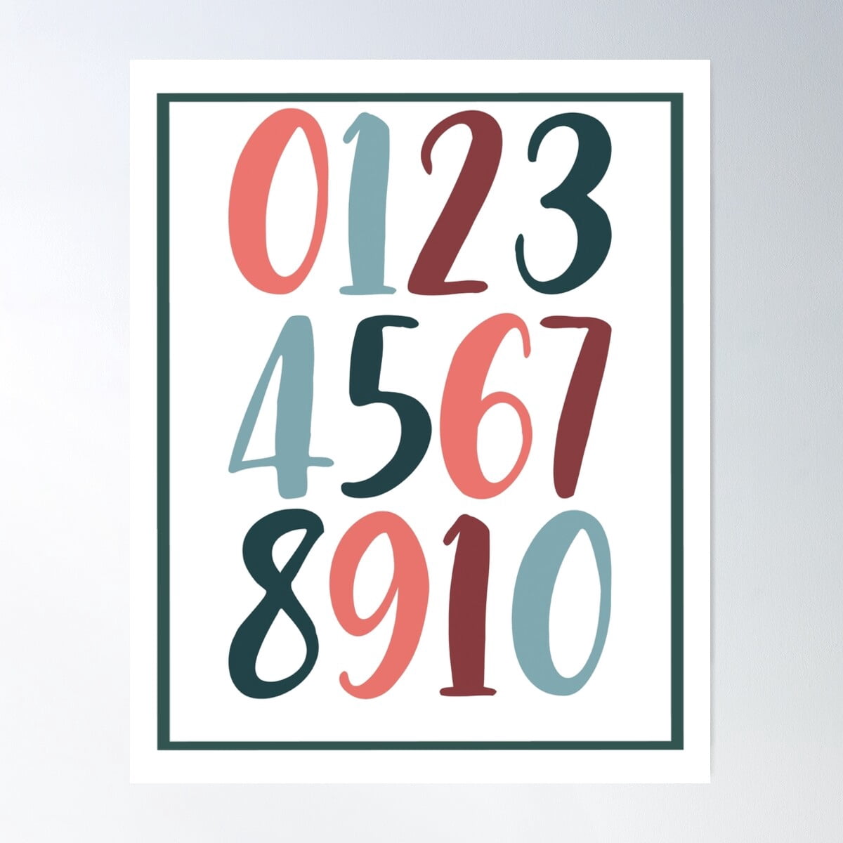 Nursery Number Art Poster Wall Art, Modern Wall Decor For Living Room ...
