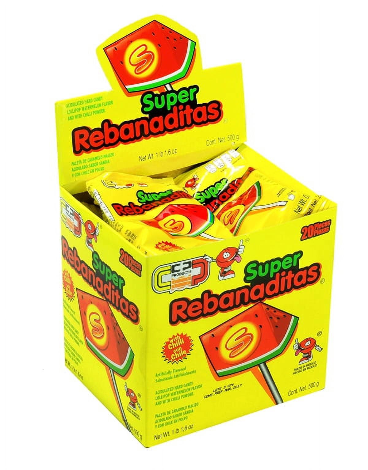 Super Rebanaditas Vero Candy Watermelon Lollipop (20pc on Bag) 1lb 1oz ...