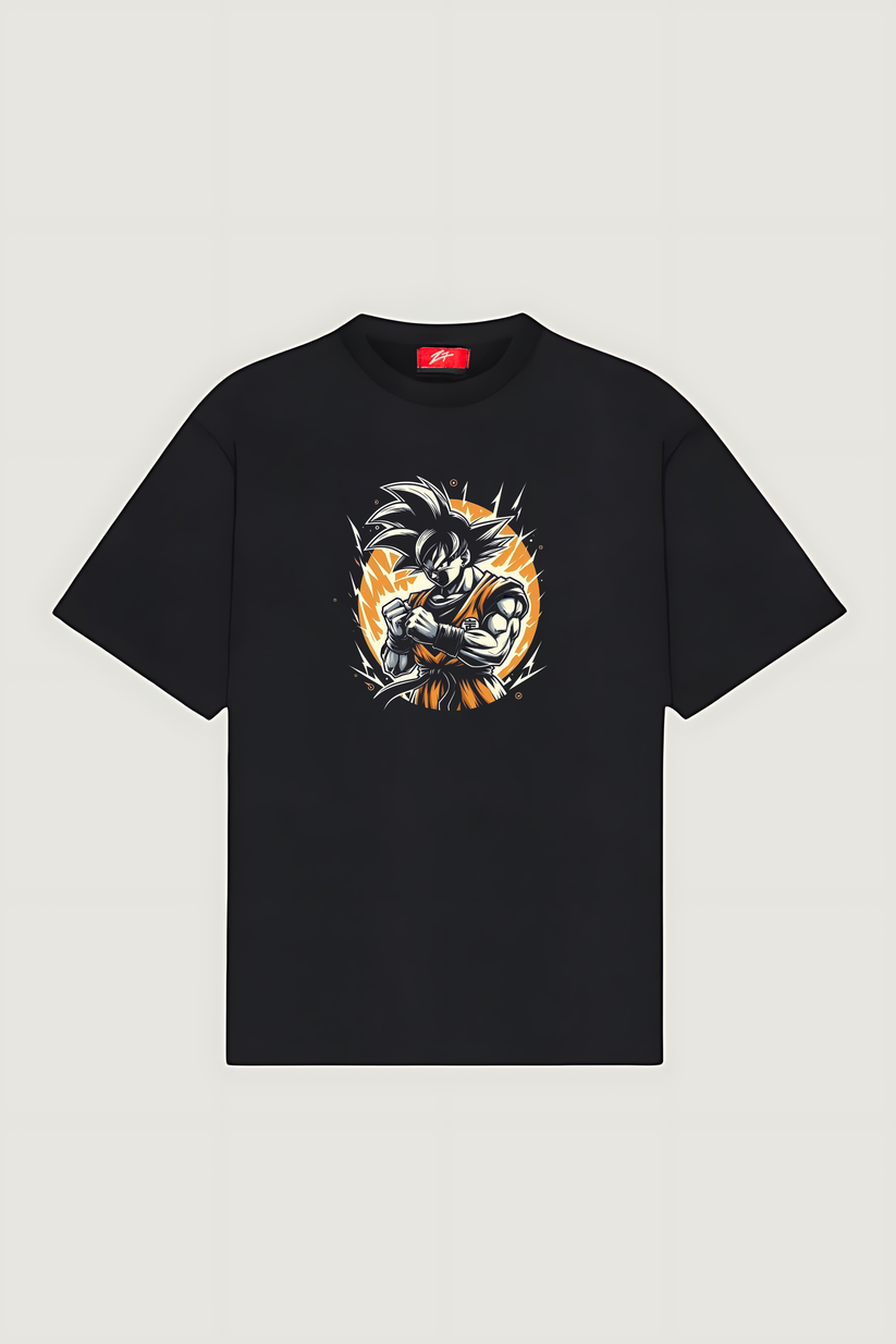 Super Saiyan Swagger Tee – Goku’s Fiery Aura, Bold Dragon Ball Design ...