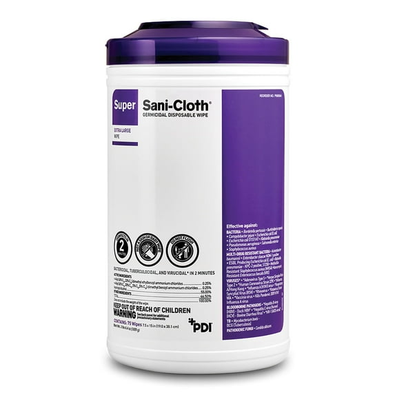 Super Sani-Cloth Surface Disinfectant Cleaner Wipe Canister Alcohol ...
