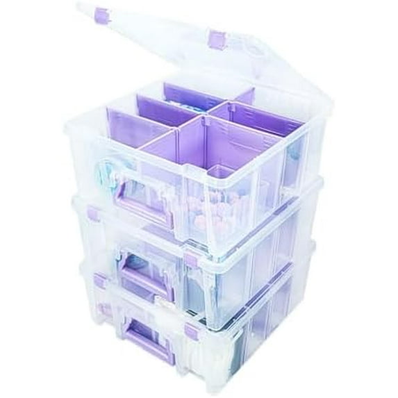 Super Satchel Double Deep Compartment Box with Purple Accents in a 3 ...