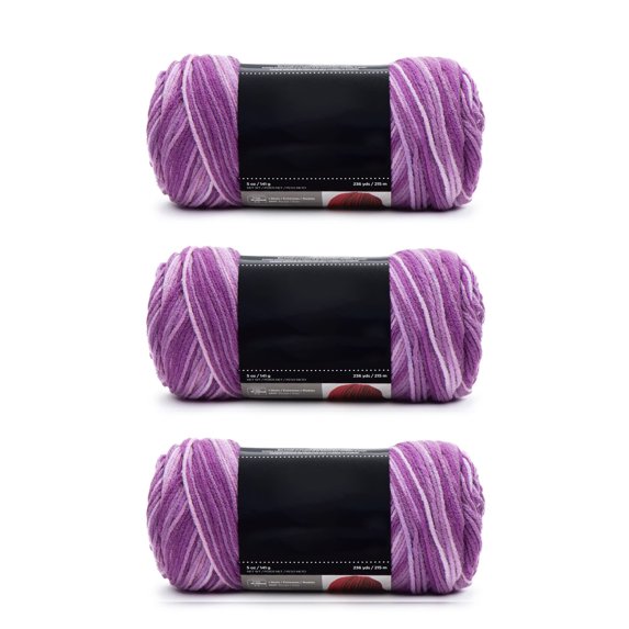 Super Saver Yarn, Worsted Weight Acrylic Yarn 3 Pack, Purple Tones Yarn ...