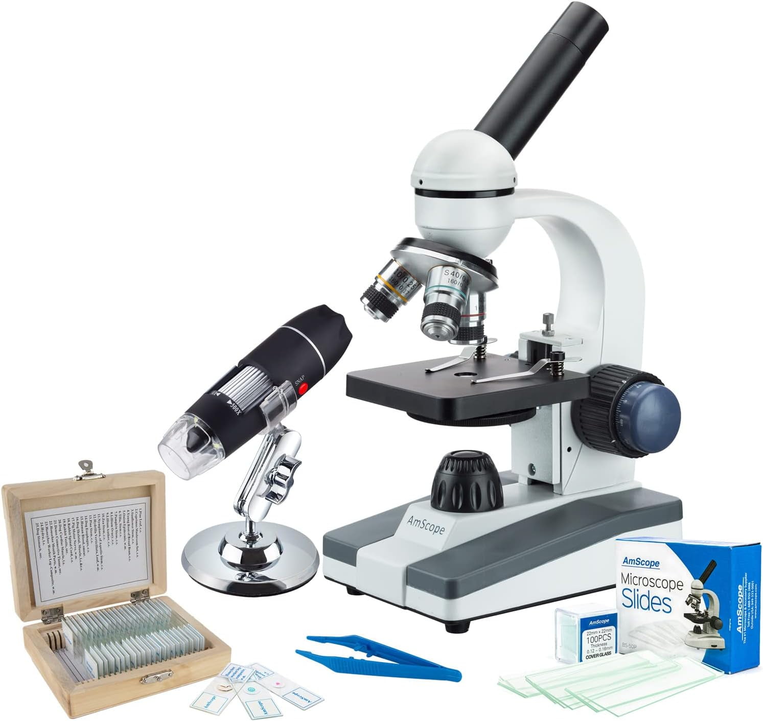 Super Savings - 40X-1000X Portable LED Monocular Student Microscope ...