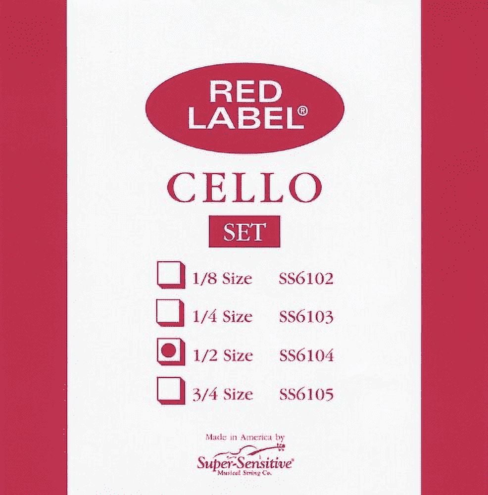 Super-Sensitive Red Label Cello String Set - 1/2 Size - Walmart.com