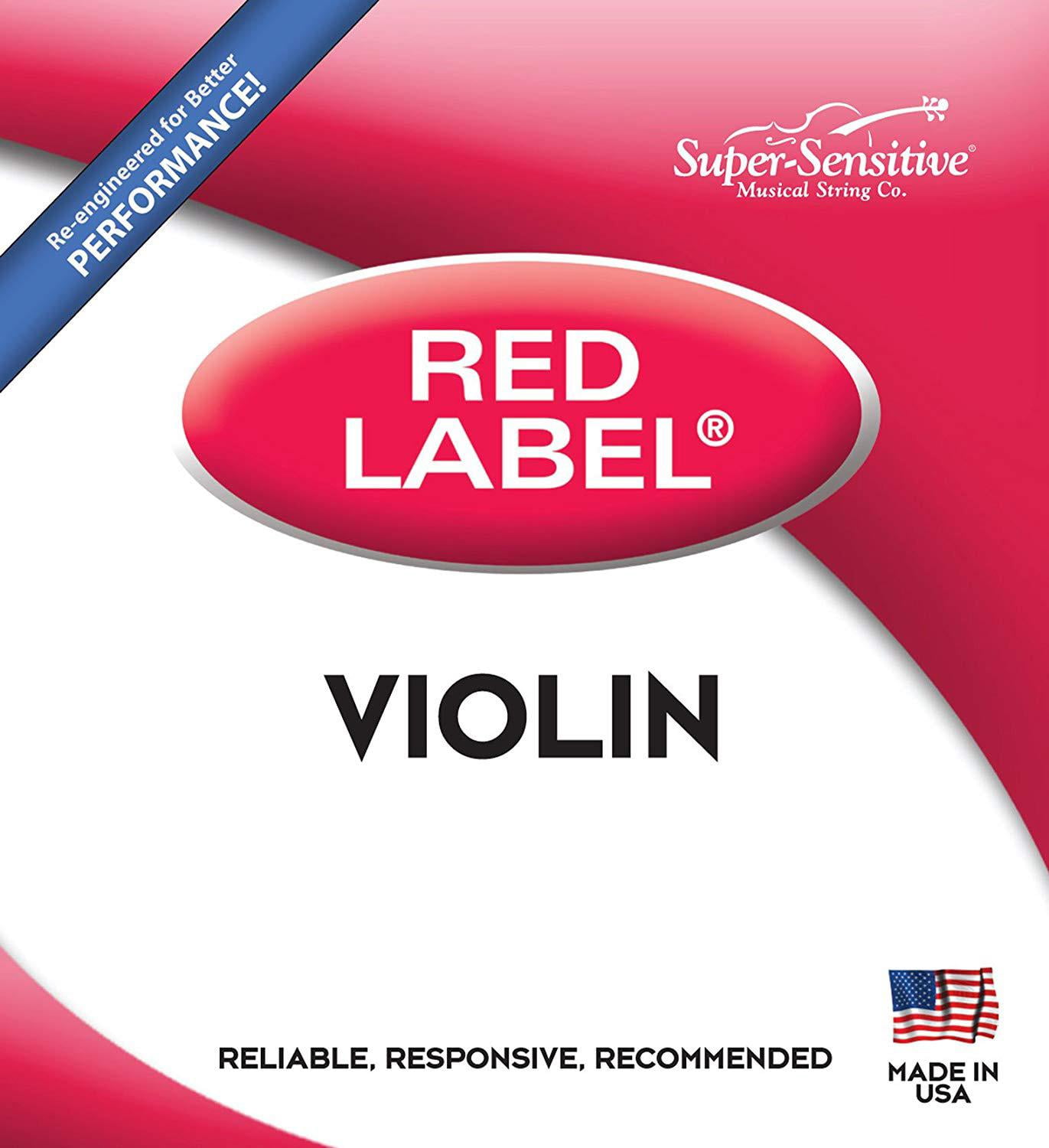 Super Sensitive Red Label Series Violin String Set 1/8 Size, Medium ...