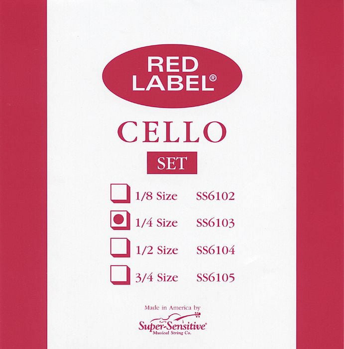 Super Sensitive SS6103 Red Label Medium Cello String Set 1/4 - Walmart.com
