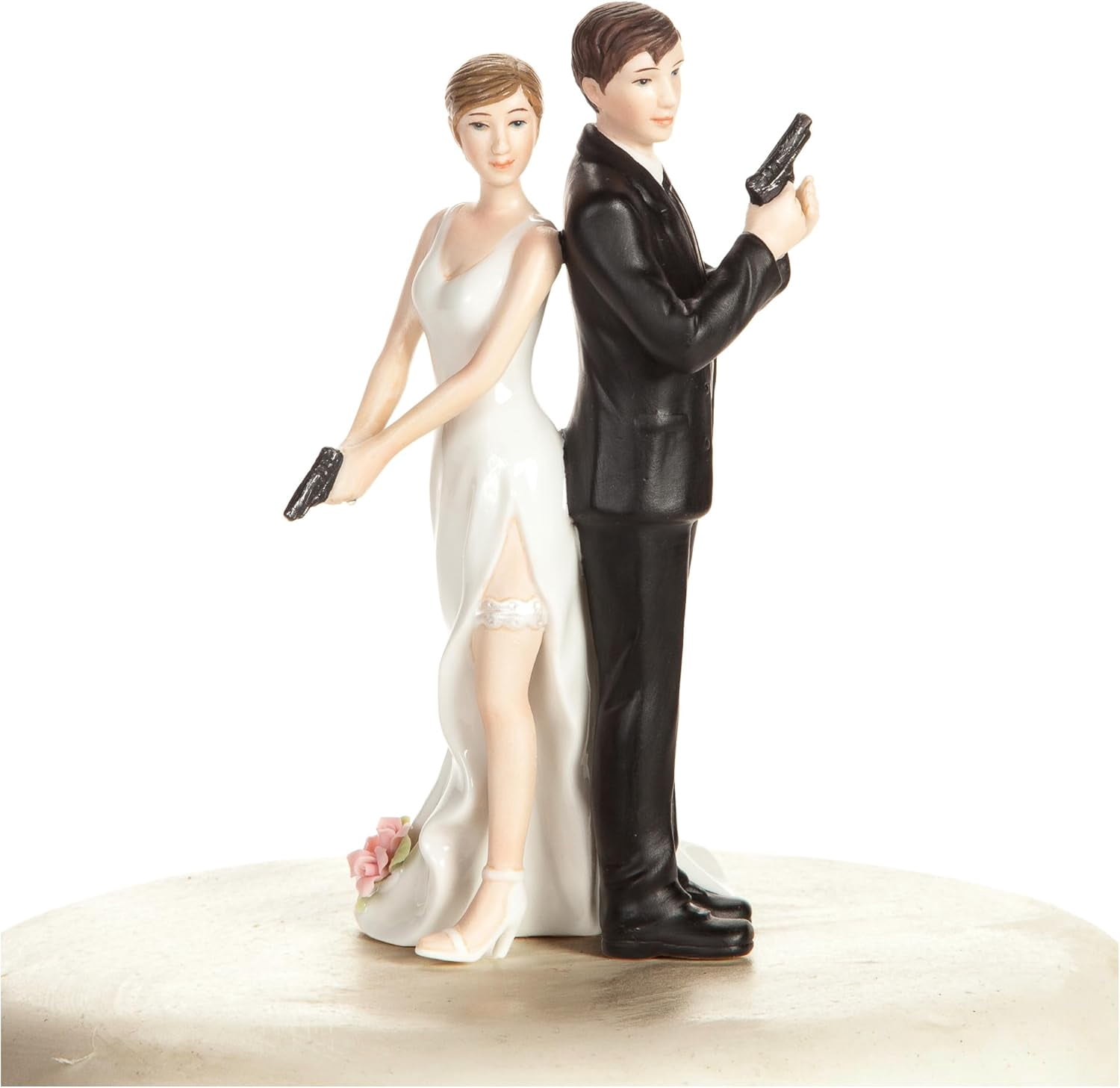 Super Sexy Spy Guns Wedding Cake Topper with Bride and Groom | Fun ...