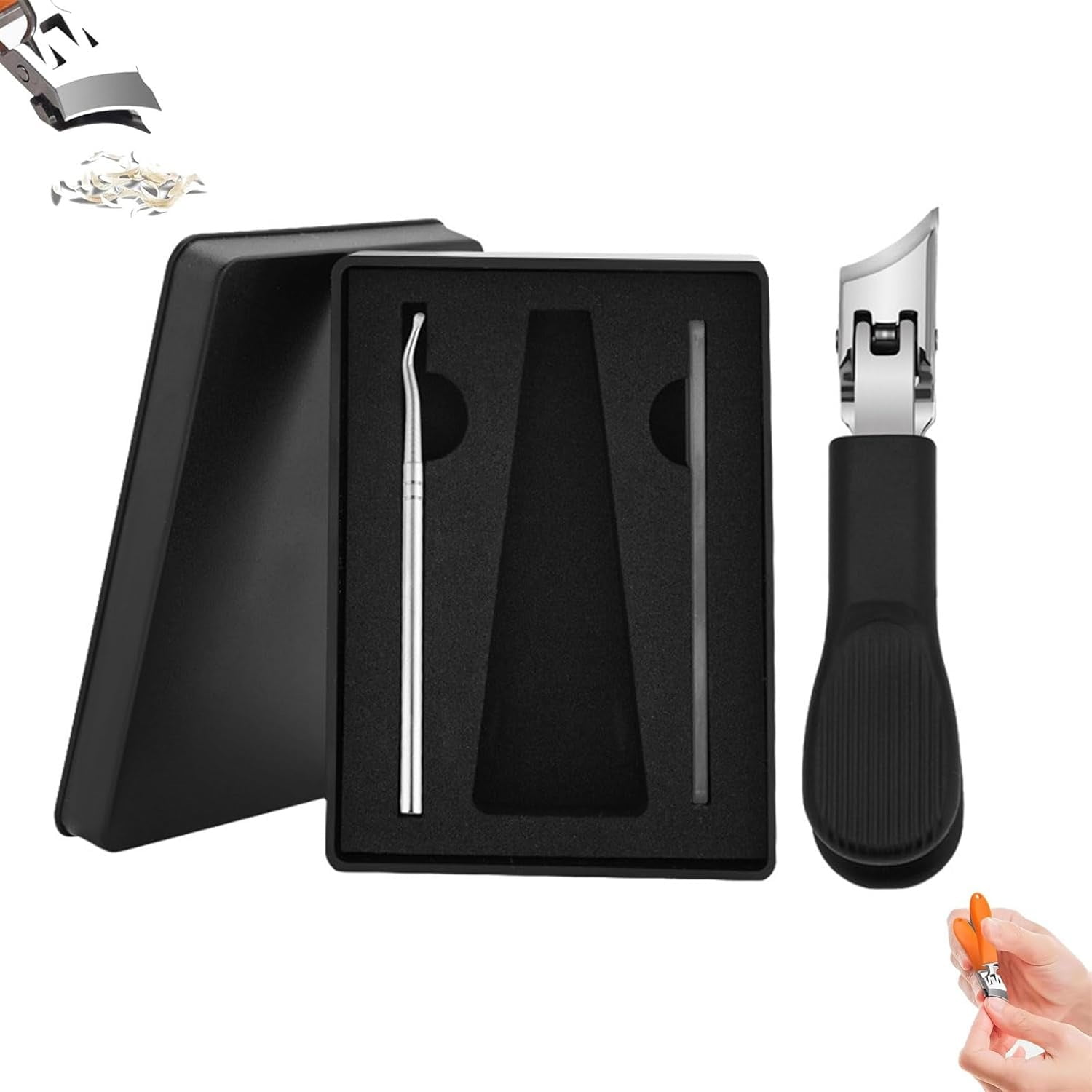 Super Sharp Oblique Nail Clippers, Wide Jaw Opening Anti-Splash Slanted ...