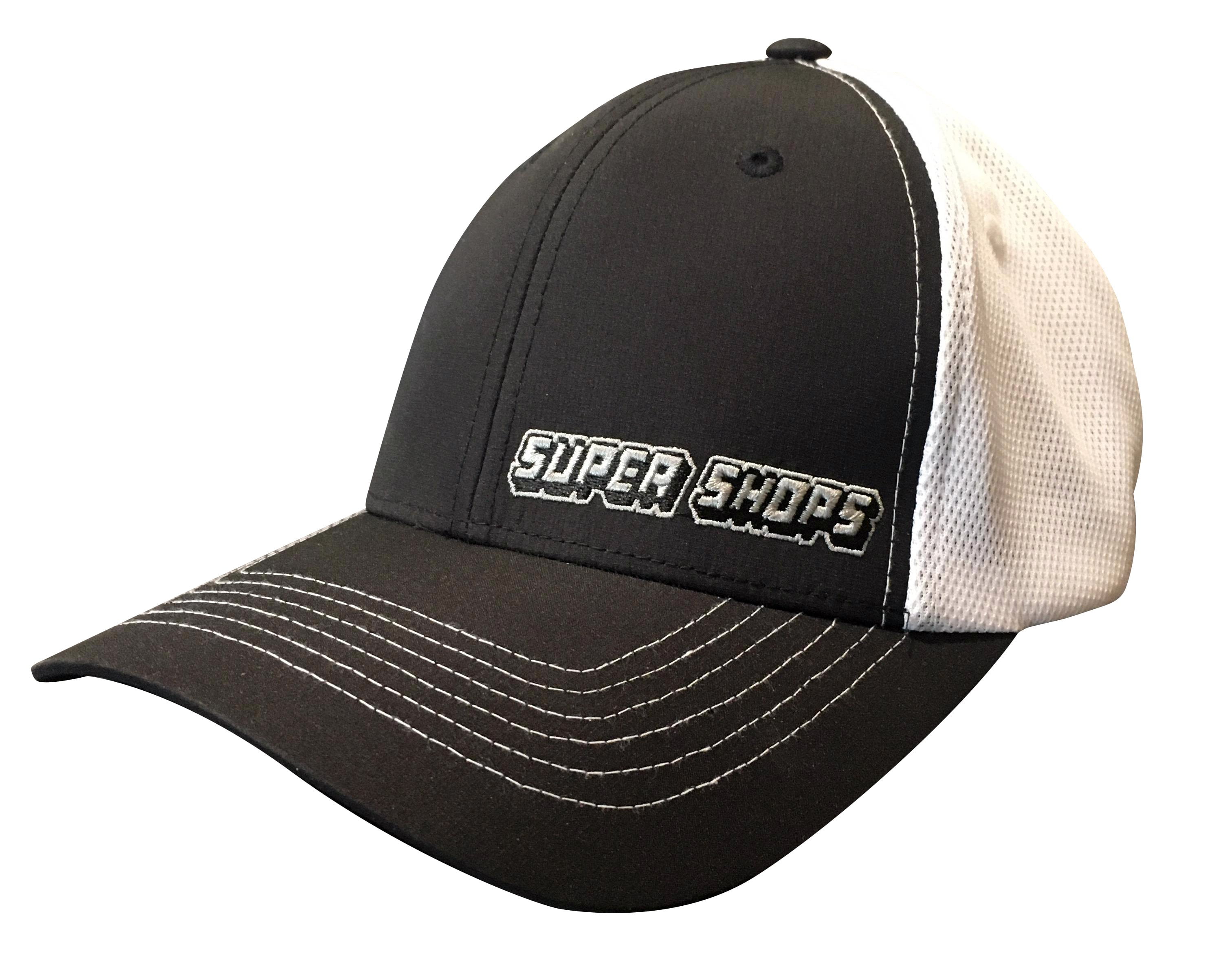 Super Shops SS15016 Fitted Mesh Hat - Black/White - Walmart.com