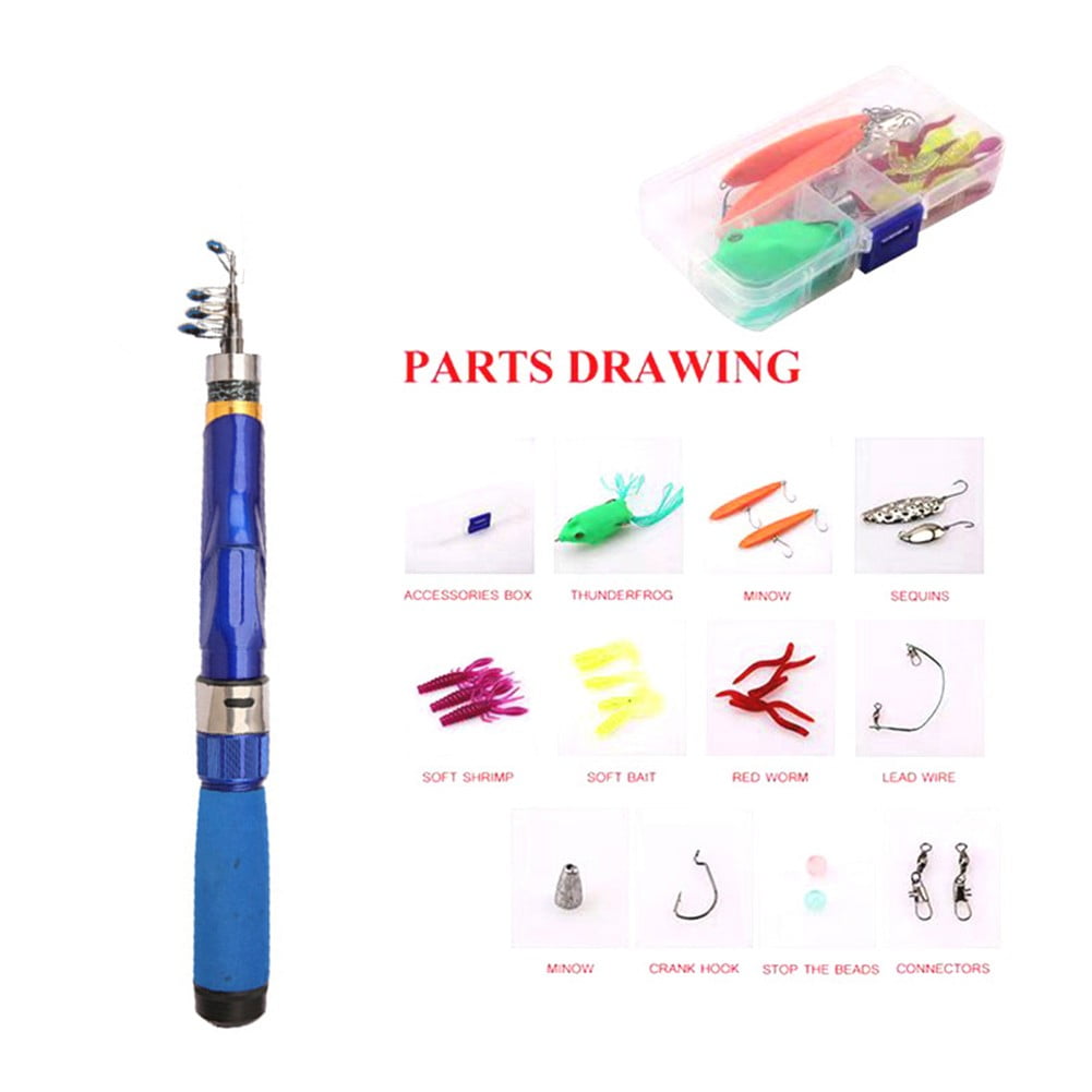 Super Short Sea Rod With Telescopic Fiberglass Fishing Rod Reel Set ...