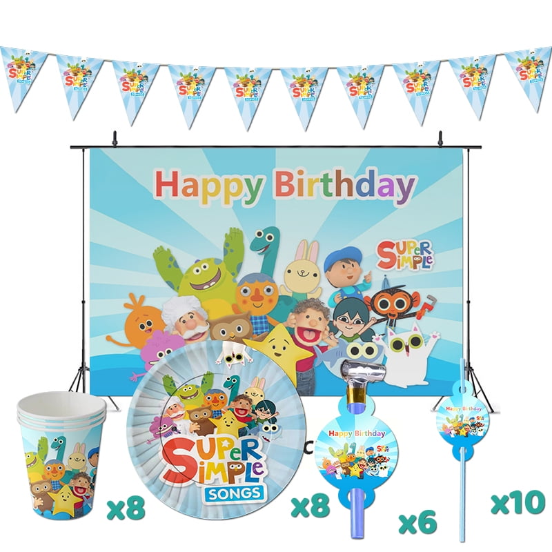 Super Simple Song Birthday Party Decorations Game Theme Supplys Banner ...