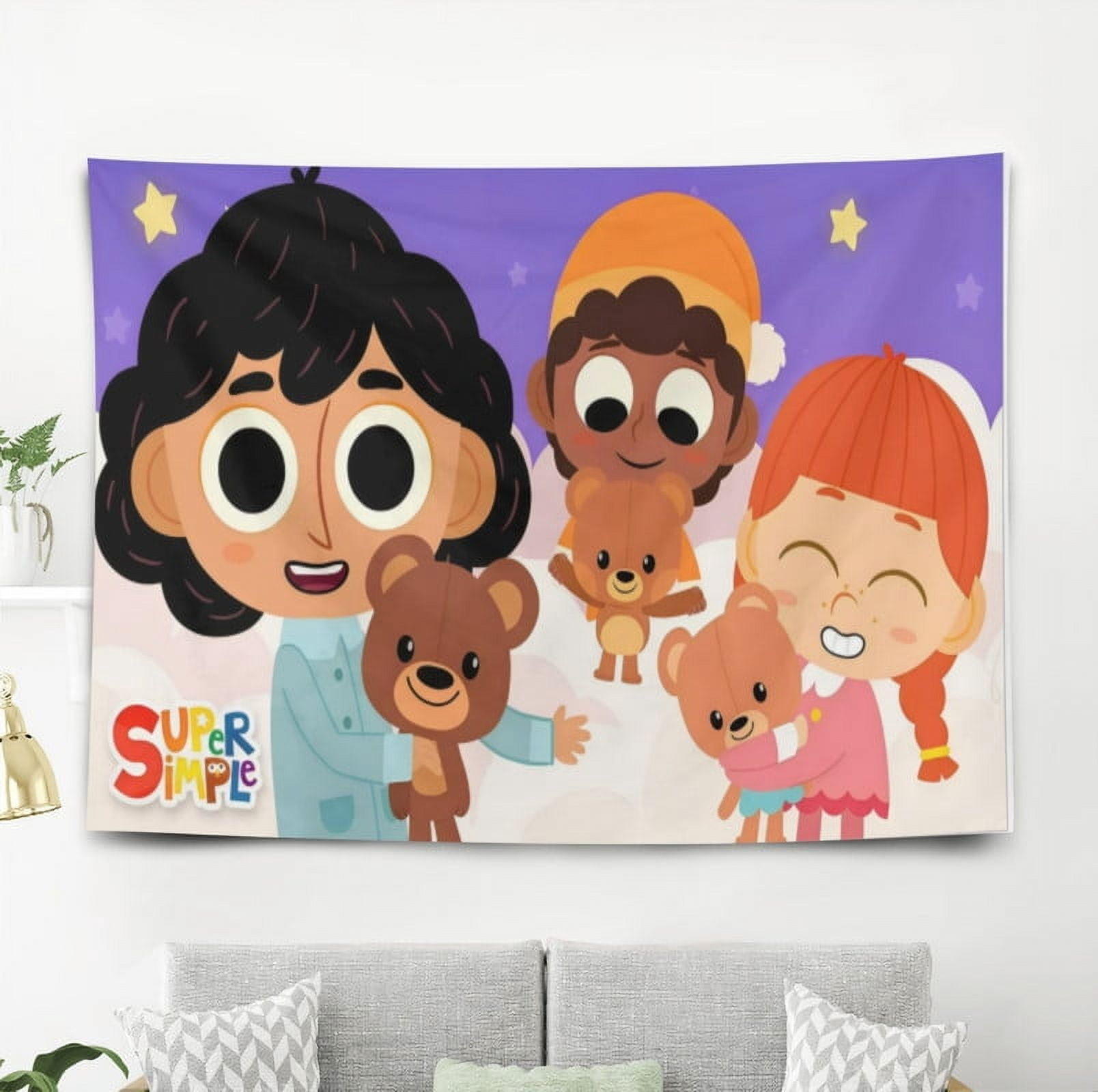 Super Simple Song Gift Wall Hanging Backdrop for Room Bedroom Girls or ...