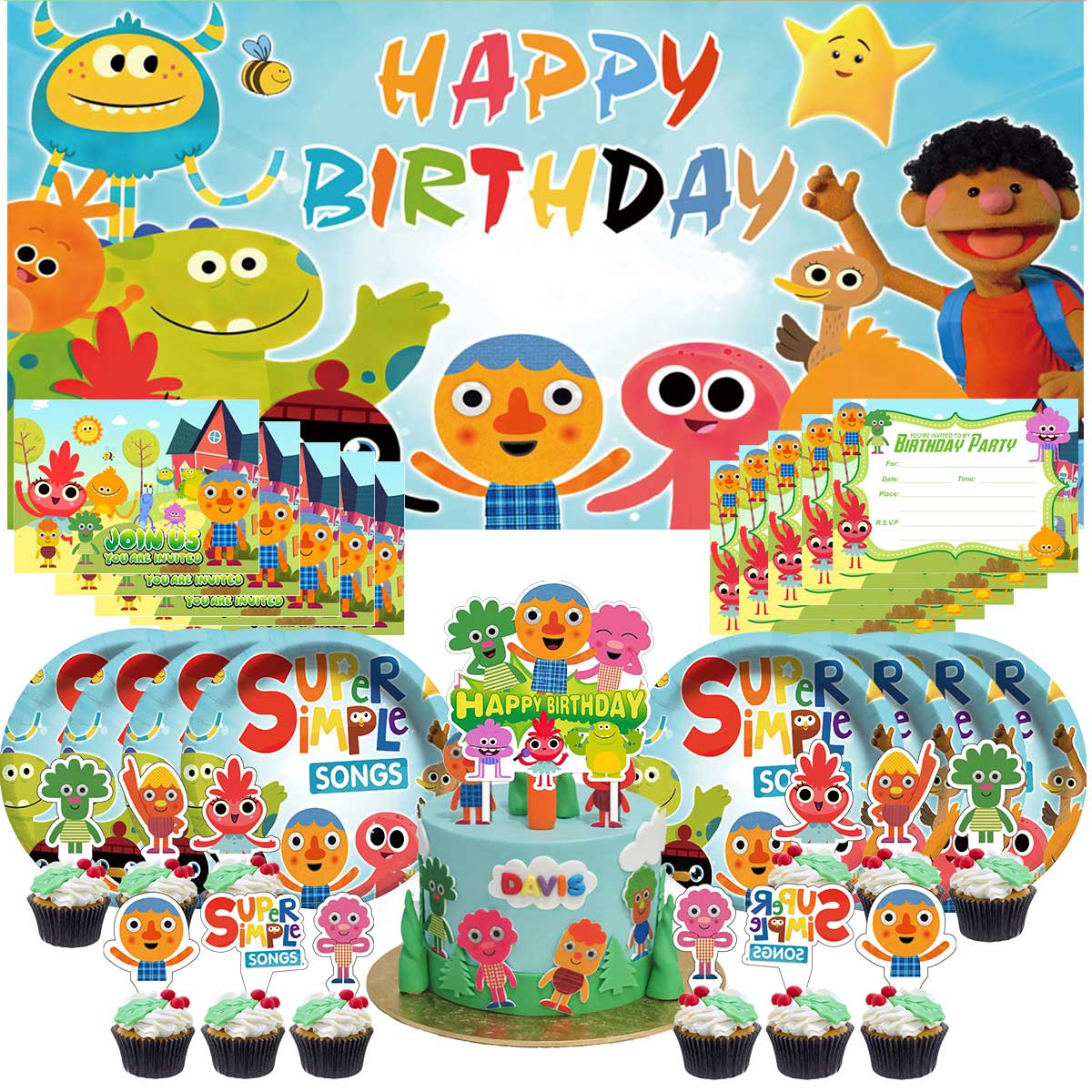 Super Simple Songs Invite Invitation Cards Party Supplies Decor ...