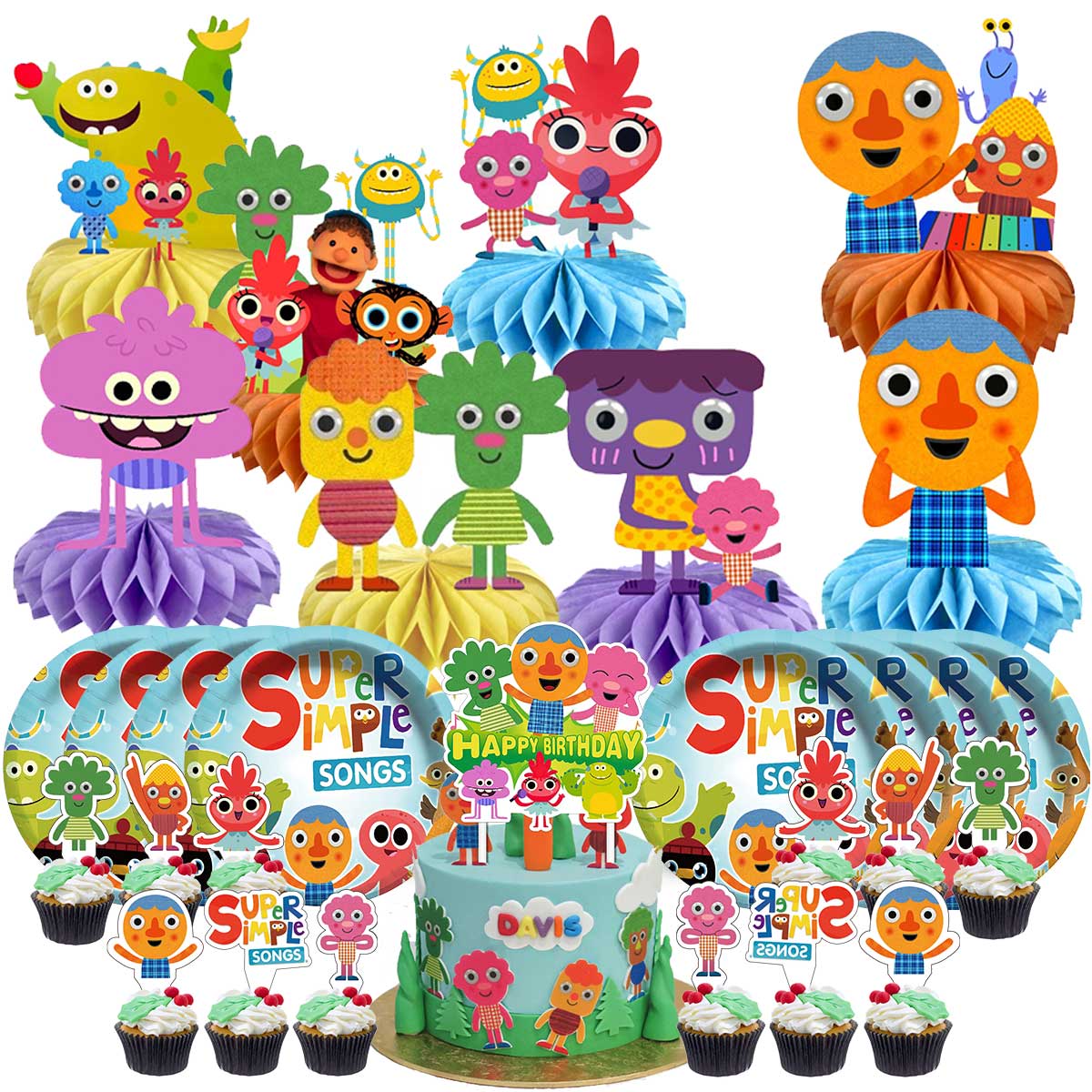 Super Simple Songs Party Supplies Decor Plates Fans Decorations ...