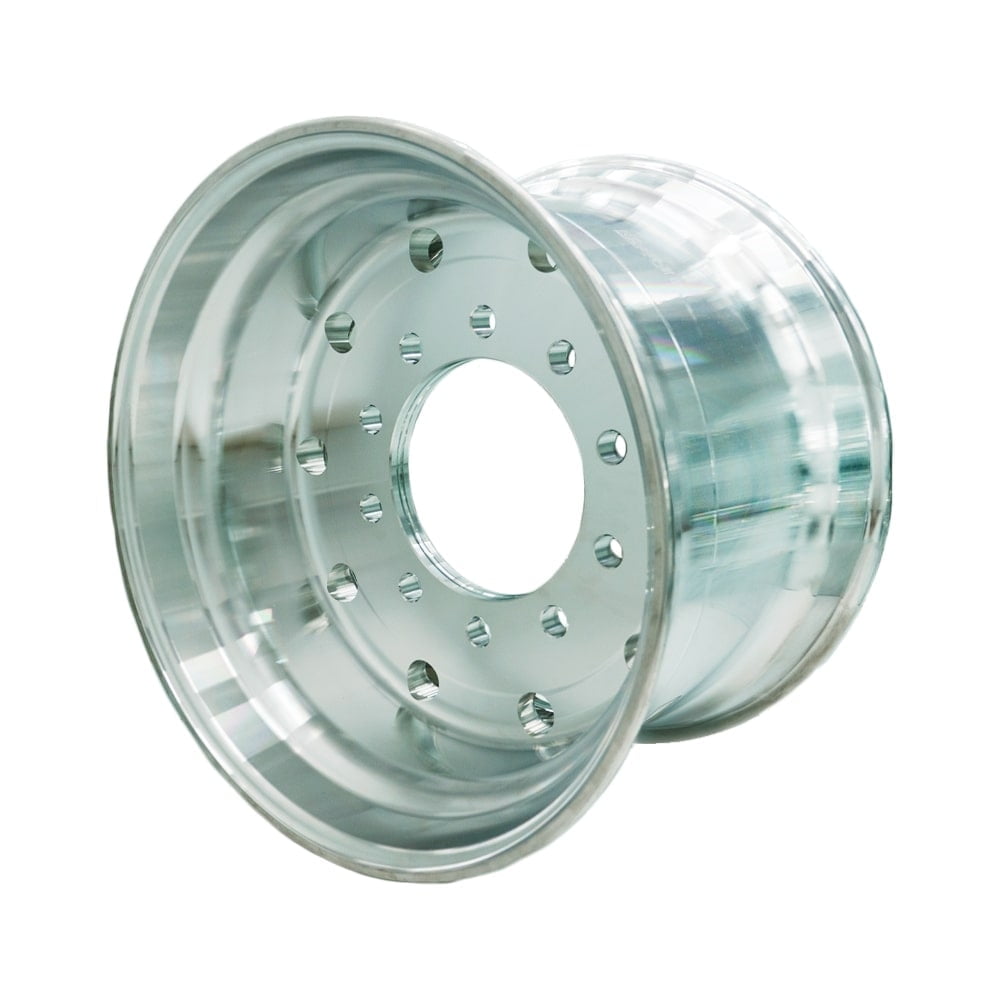 Super Single Truck Wheels 22.5x14 Rims Flat Face Polished Hub Pilot ...