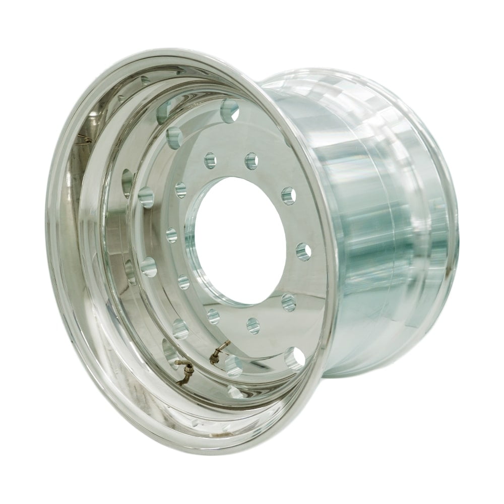 Super Single Truck Wheels 22.5x14 Rims Flat Face Polished Hub Pilot ...