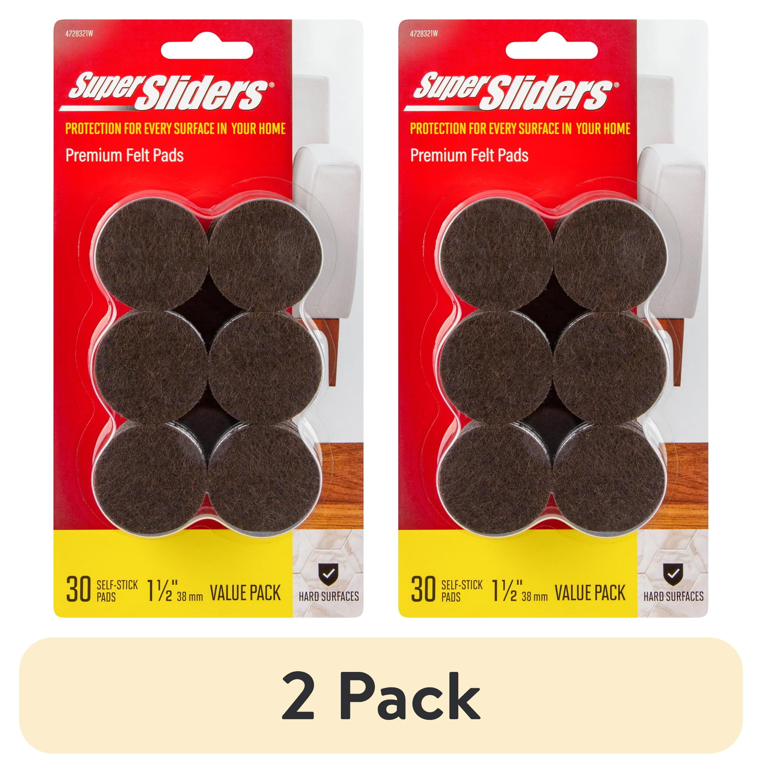 (2 pack) Super Sliders 1 1/2" Round Self Stick Felt Furniture Pad for ...