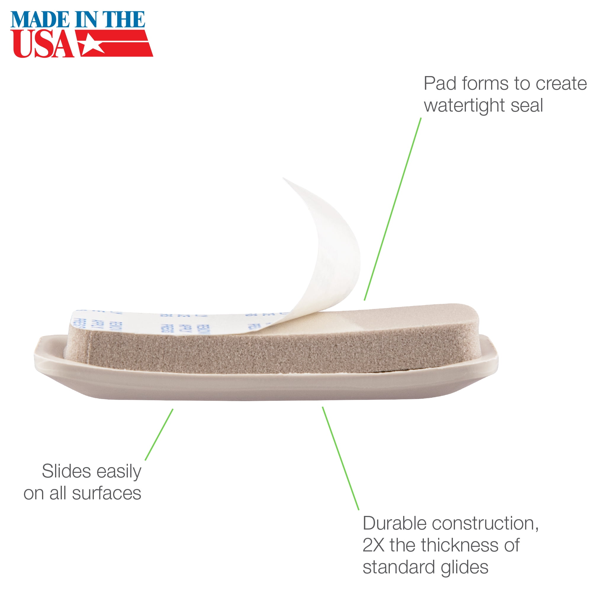 Super Sliders 1 1/4" Round Outdoor Patio Furniture Sliders Beige, 4 ...