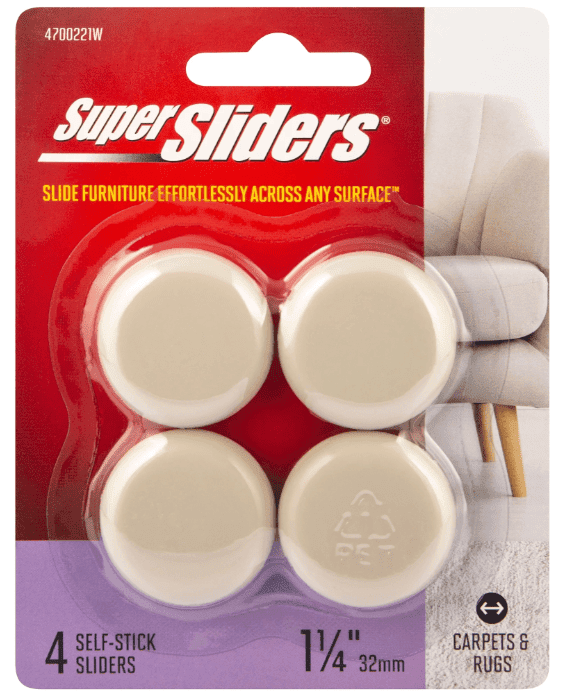 Super Sliders. 1-1/4 inch wide Round Self Stick Furniture Sliders ...