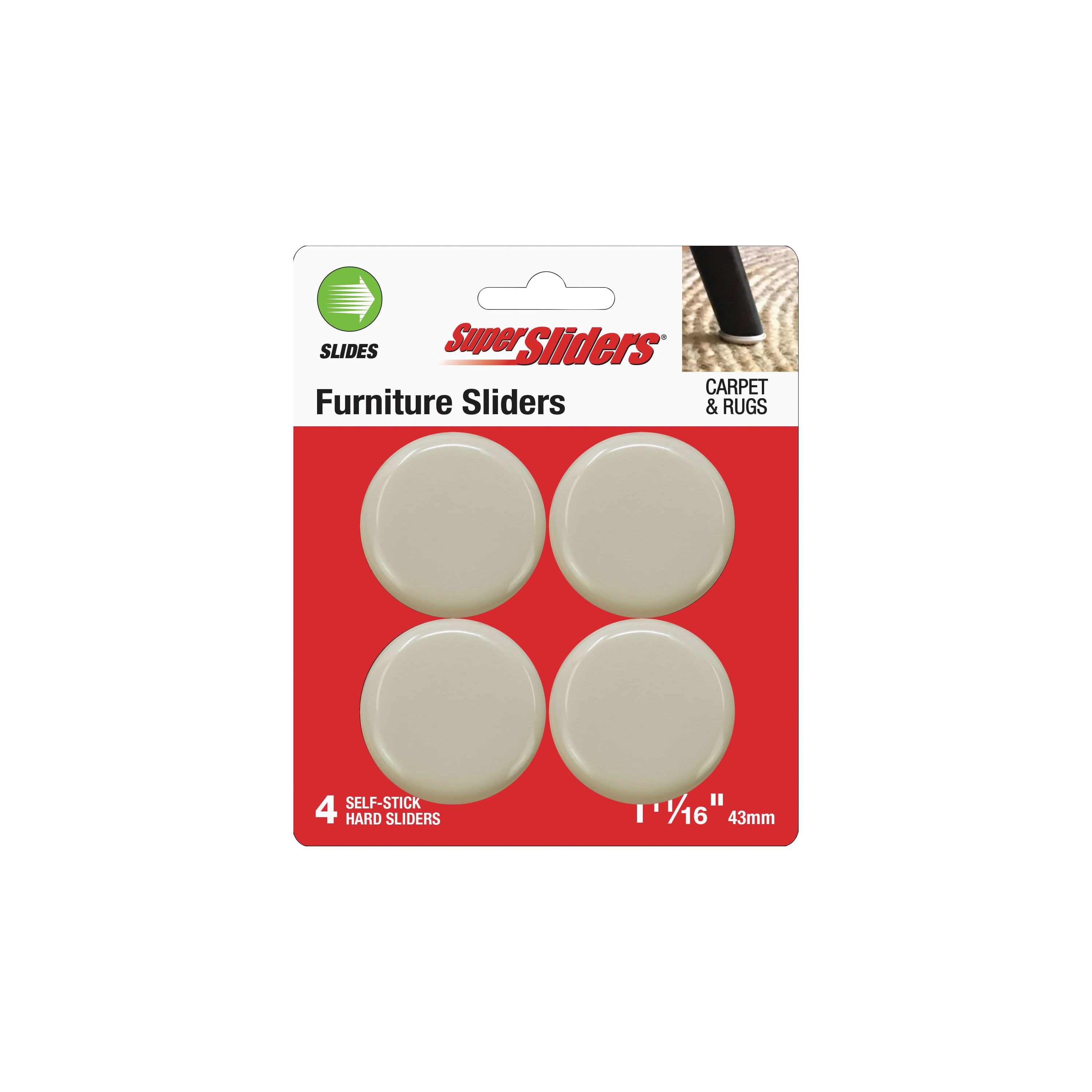 Super Sliders 1-11/16 In. Furniture Glide - Pack of 2 - Walmart.com