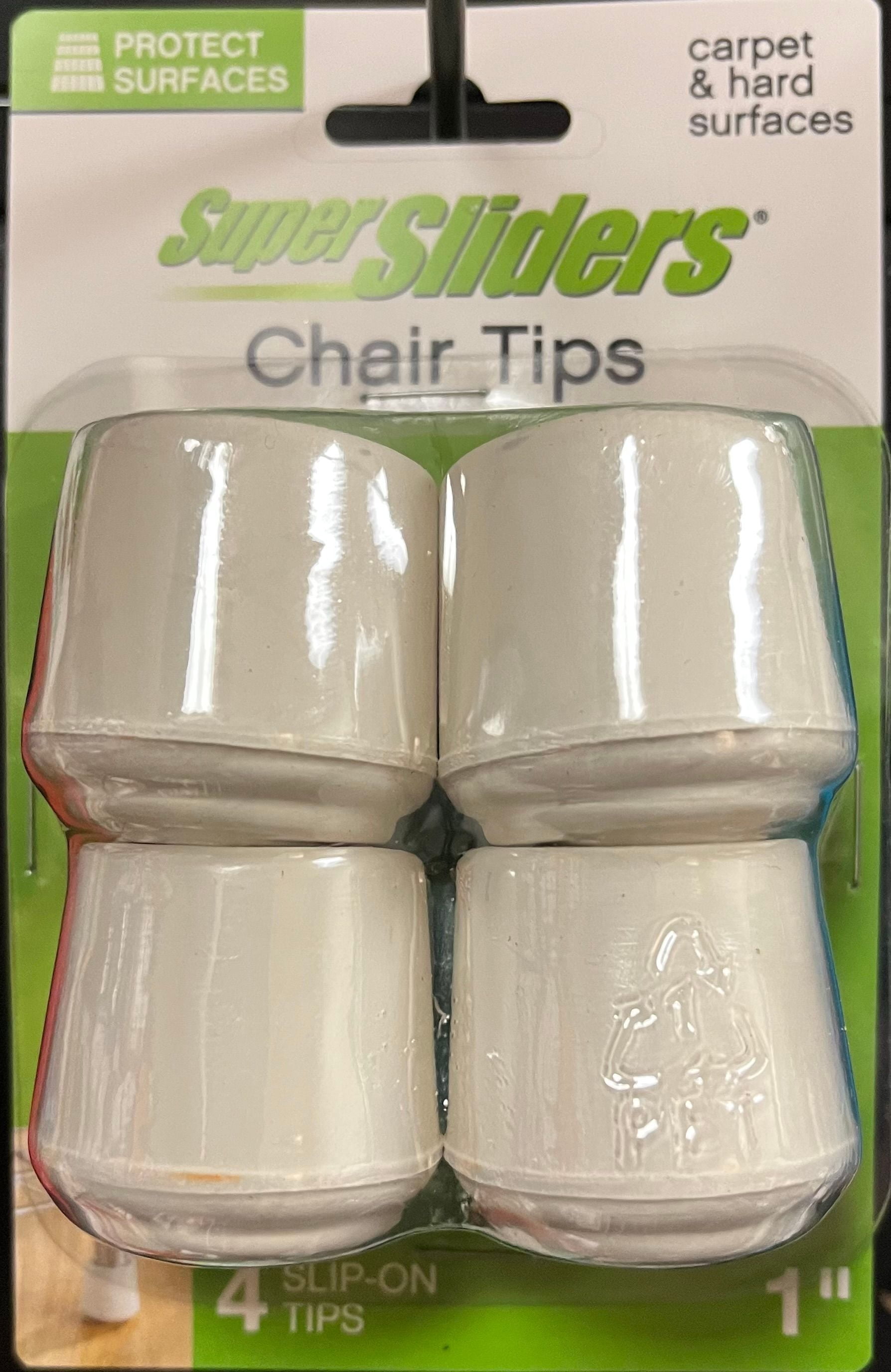 Super Sliders 1" Round Rubber Tip Chair Leg Caps Floor Protection ...