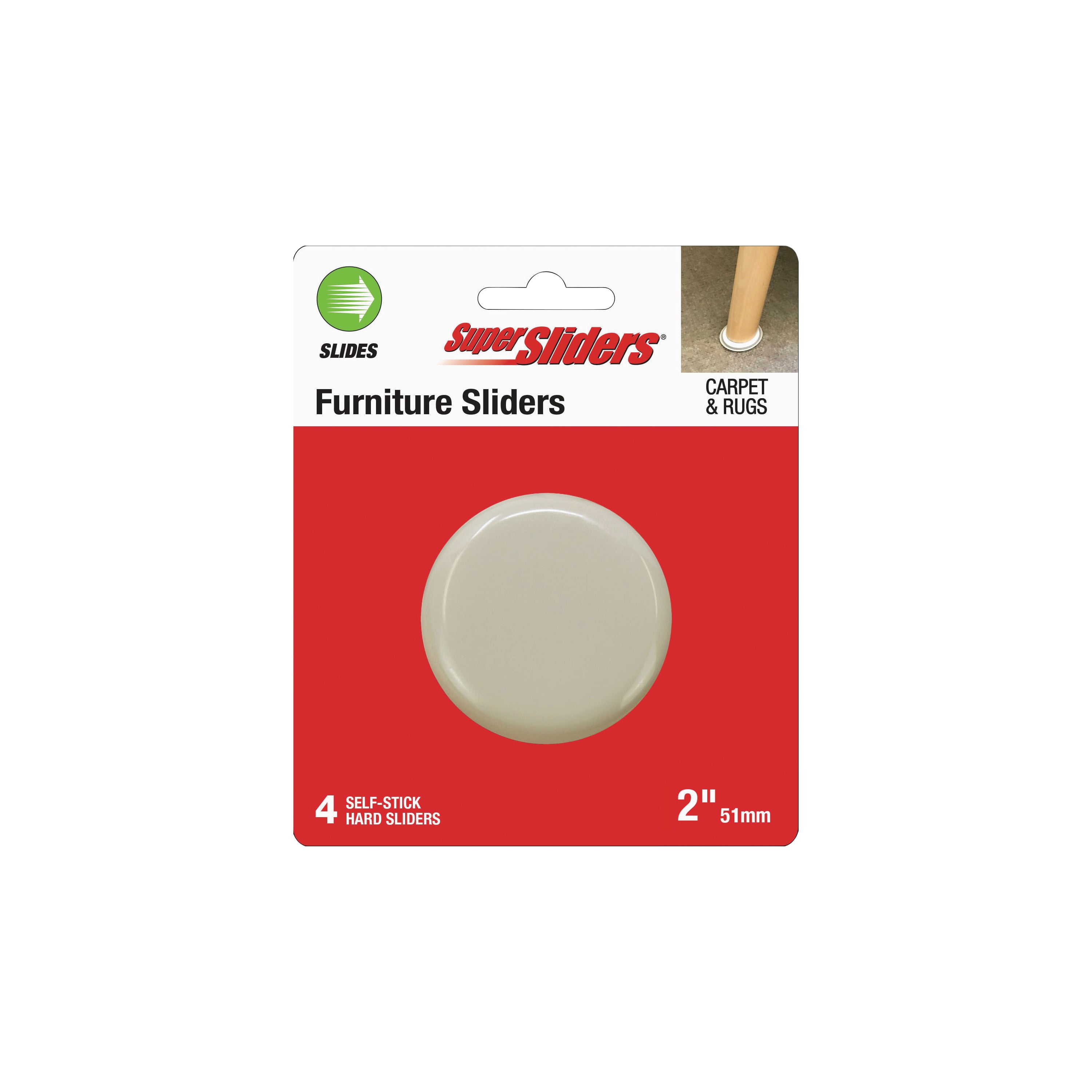 Super Sliders 2-1/4 In. Furniture Glide - Pack of 2 - Walmart.com