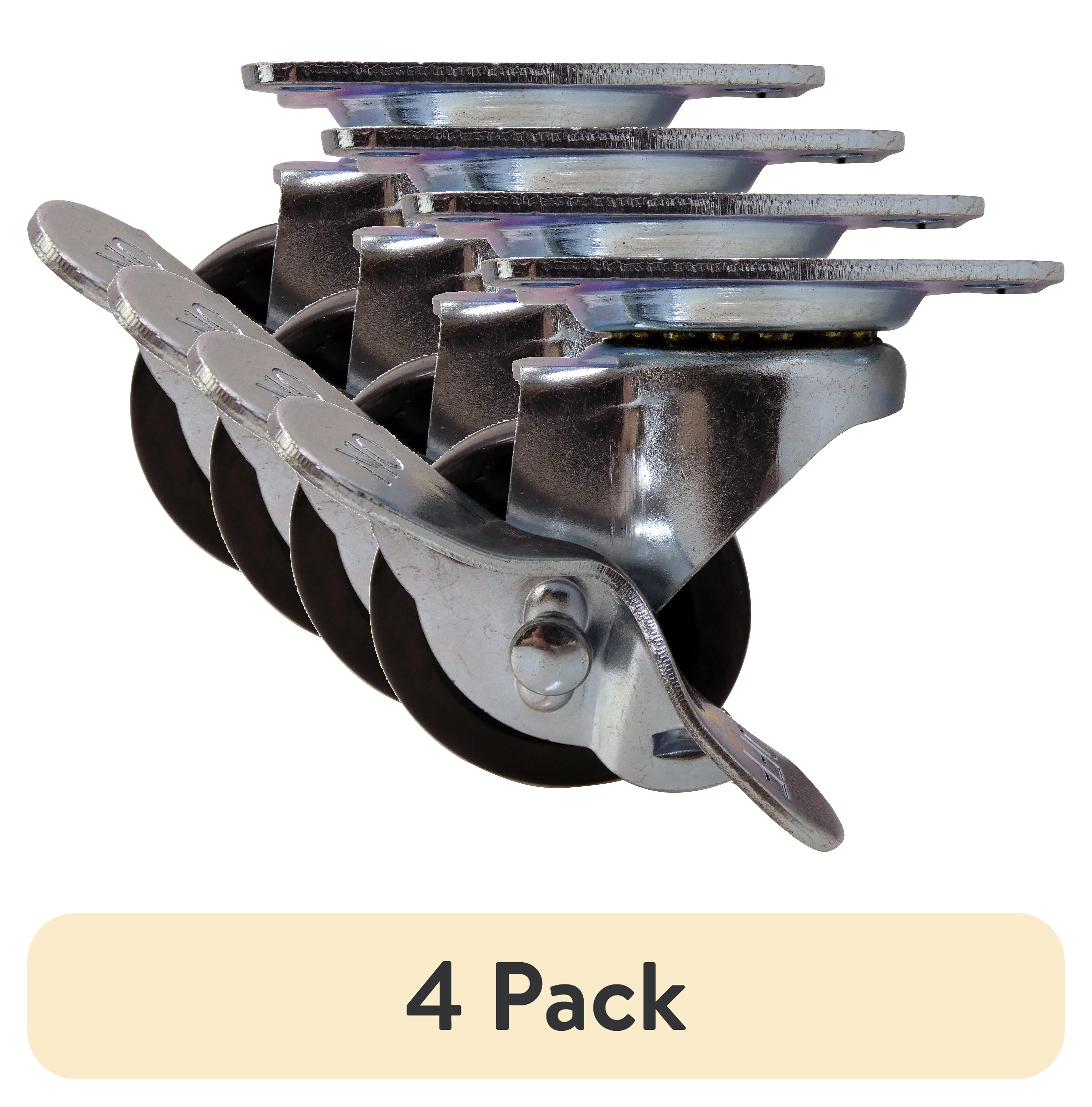 (4 pack) Super Sliders 2" Heavy Duty Rubber Caster with Locking-Brake ...