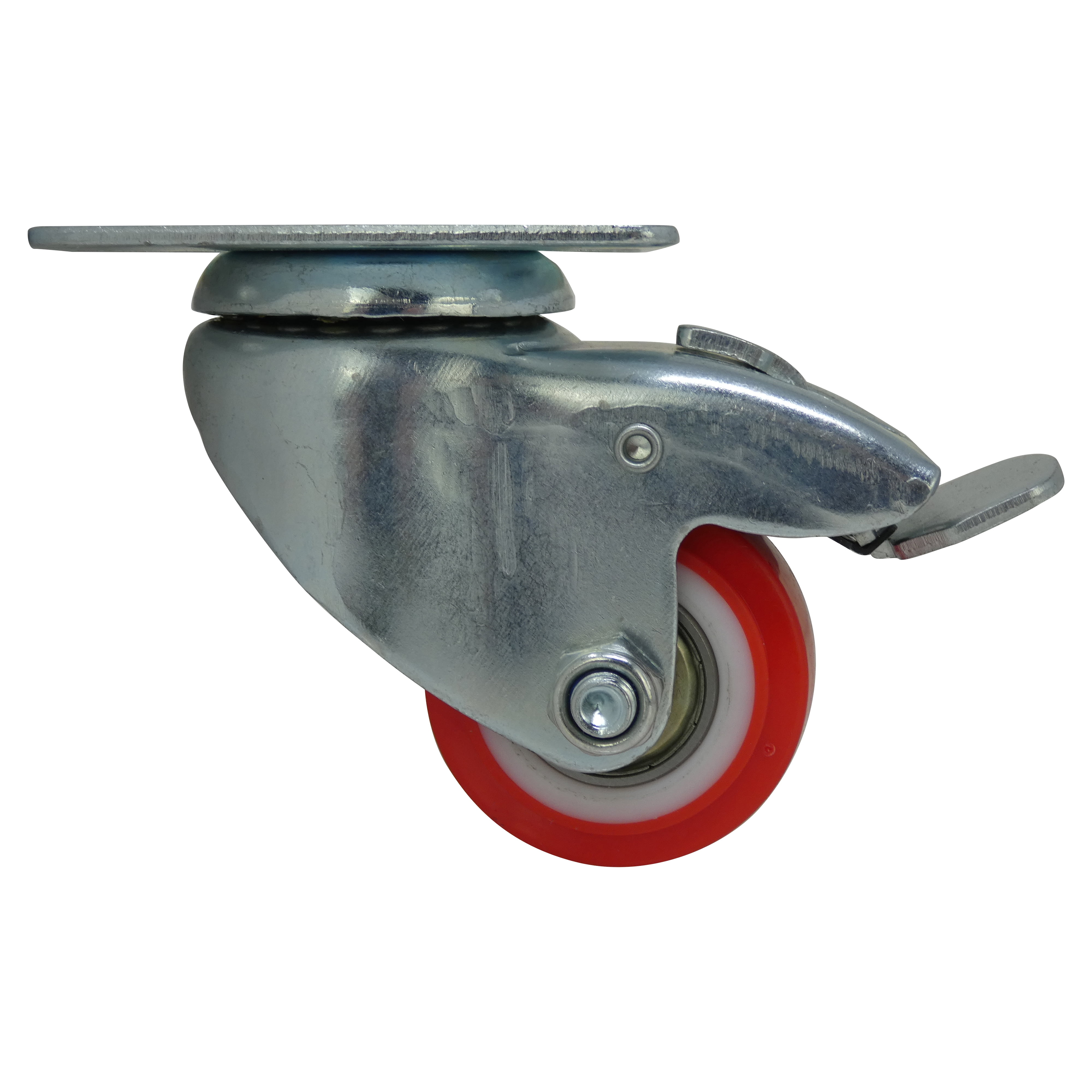 Super Sliders 2 in Red Polyurethane Caster with Break. 110-lb Load ...