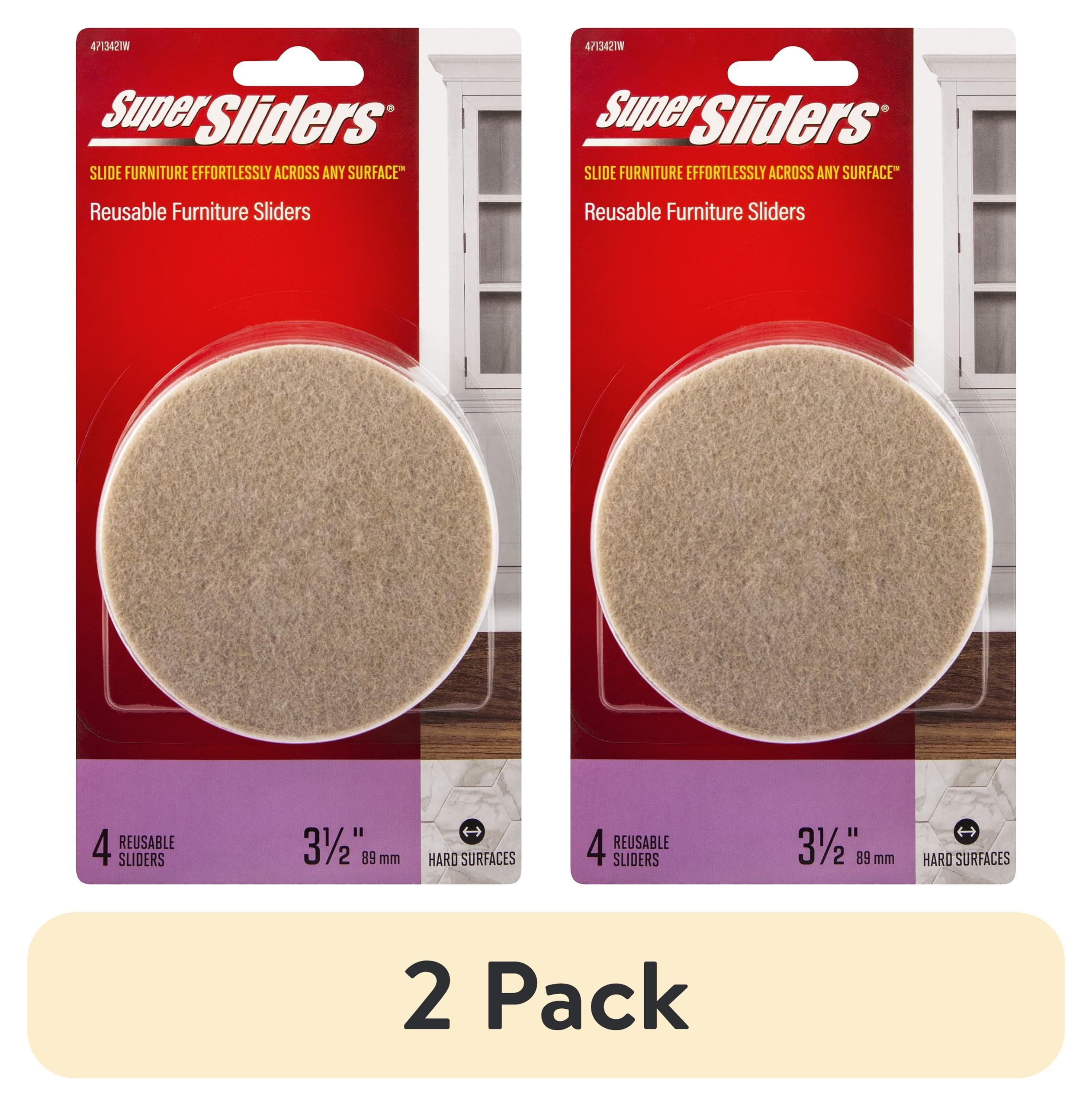(2 pack) Super Sliders 3-1/2" Round Felt Furniture Sliders Beige, 4 ...
