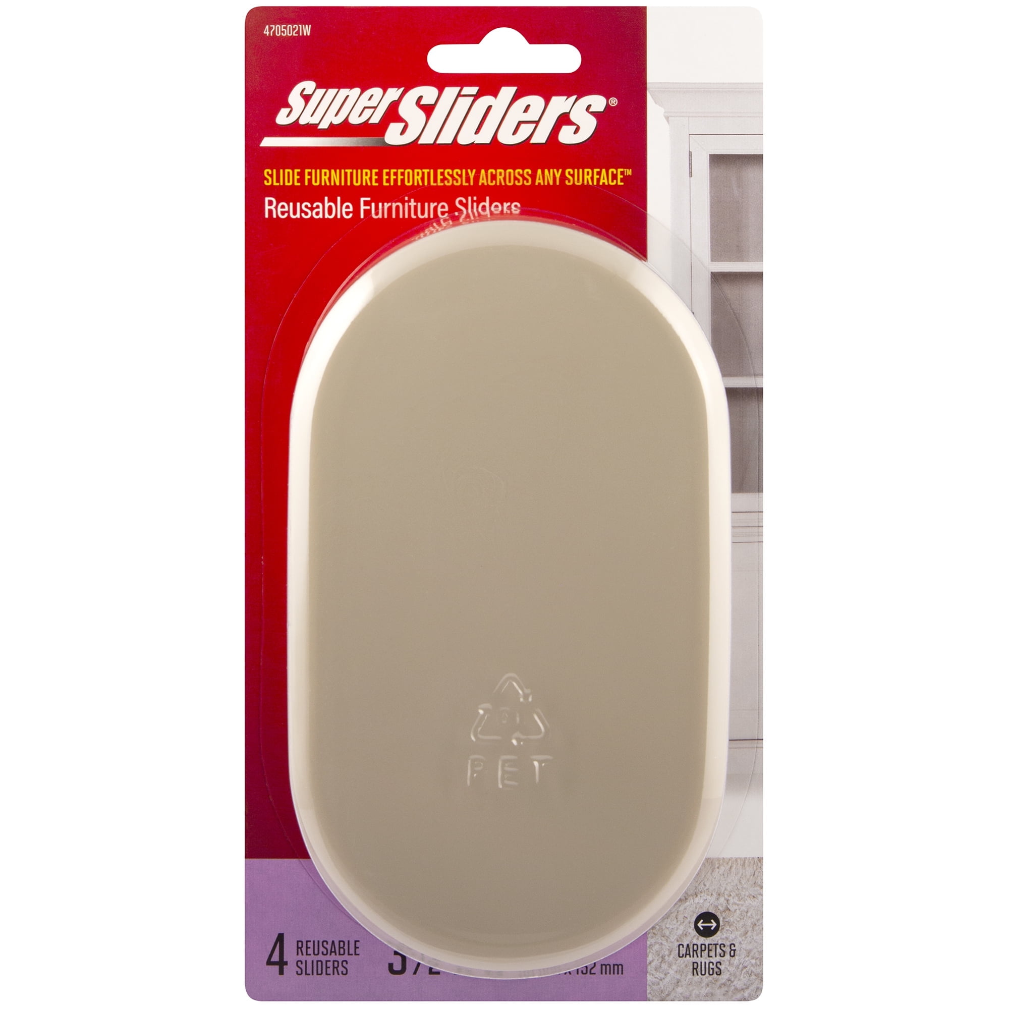 Super Sliders 3-1/2" Round Plastic Furniture Sliders Beige, 16 Pack ...