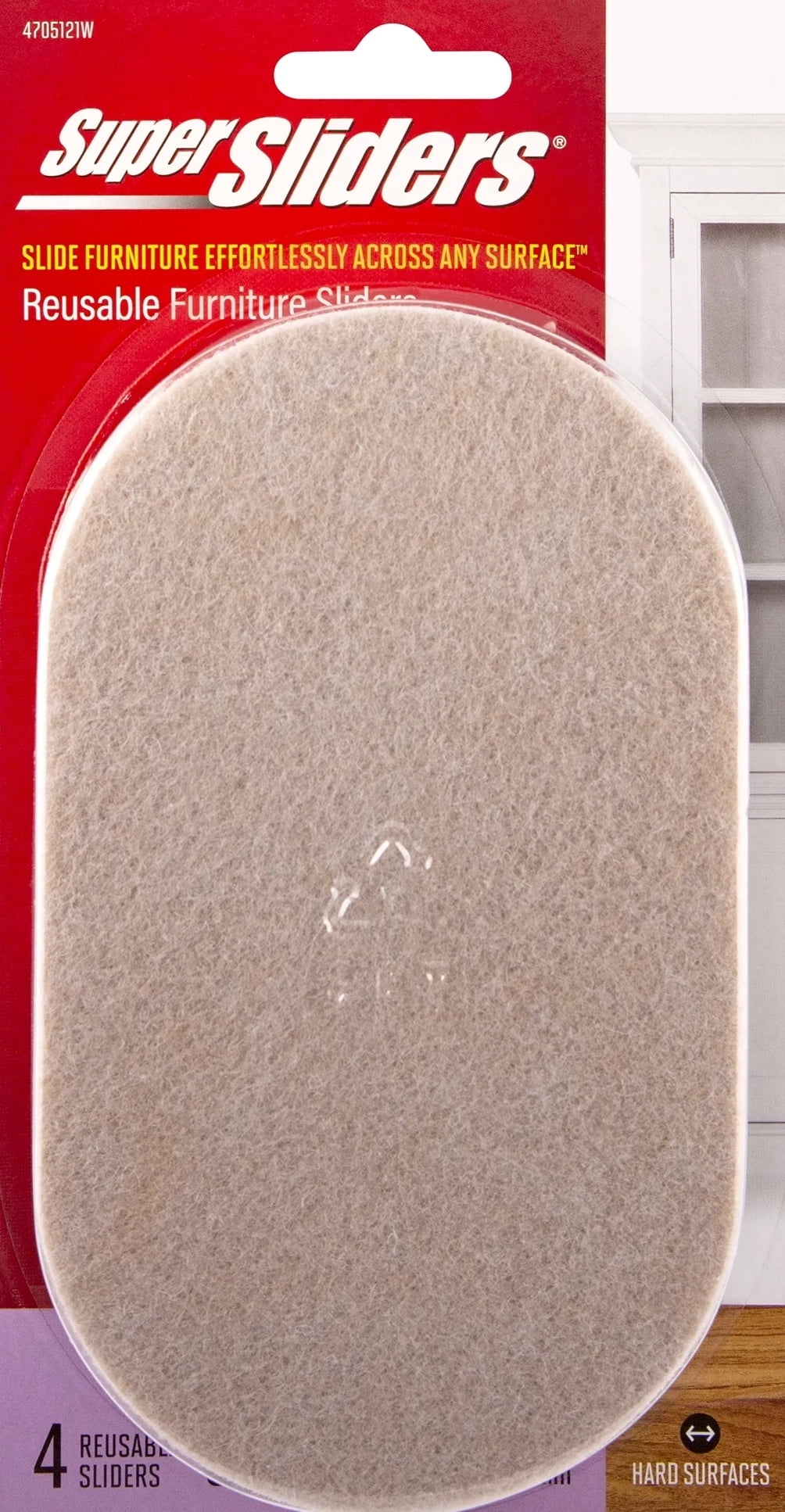 Super Sliders 3-1/2 x 6" Furniture Sliders for Hardwood, Beige, 4 Pack ...