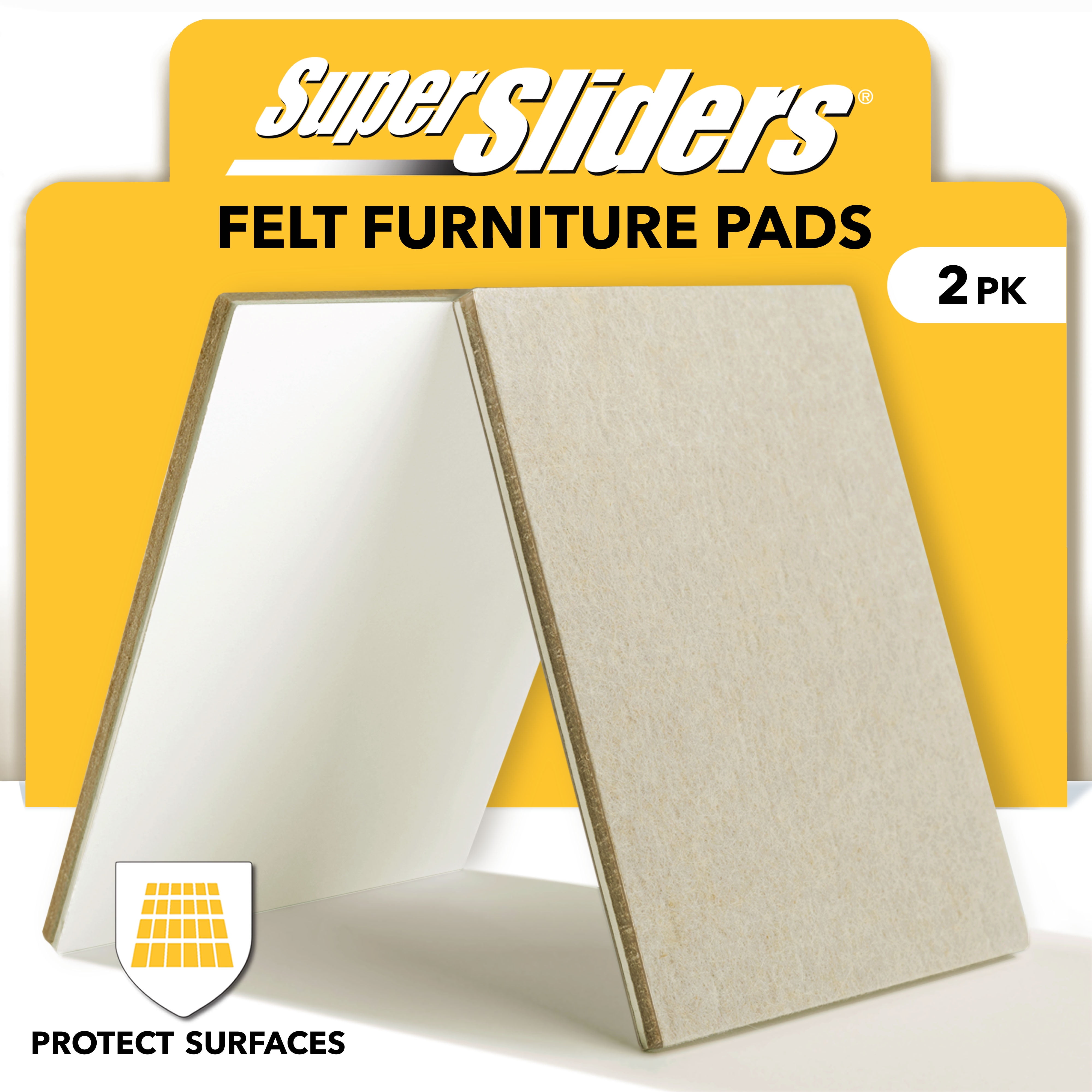 Super Sliders 4 x 6 Inch Felt Pads for Hardwood Floors - Beige, 2 Pack ...