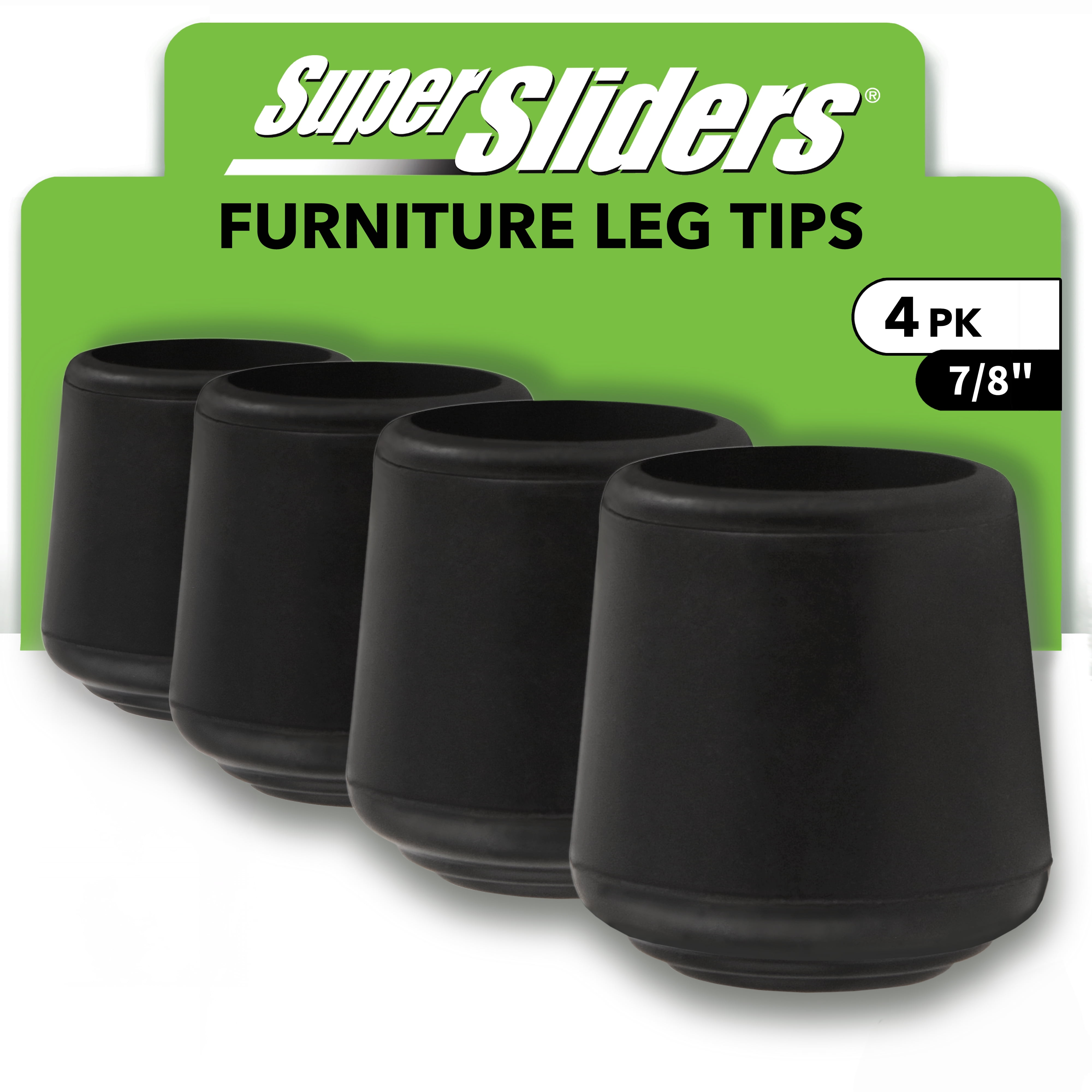 Super Sliders 7/8 inch Furniture Leg Tips – Non Slip Rubber Floor ...